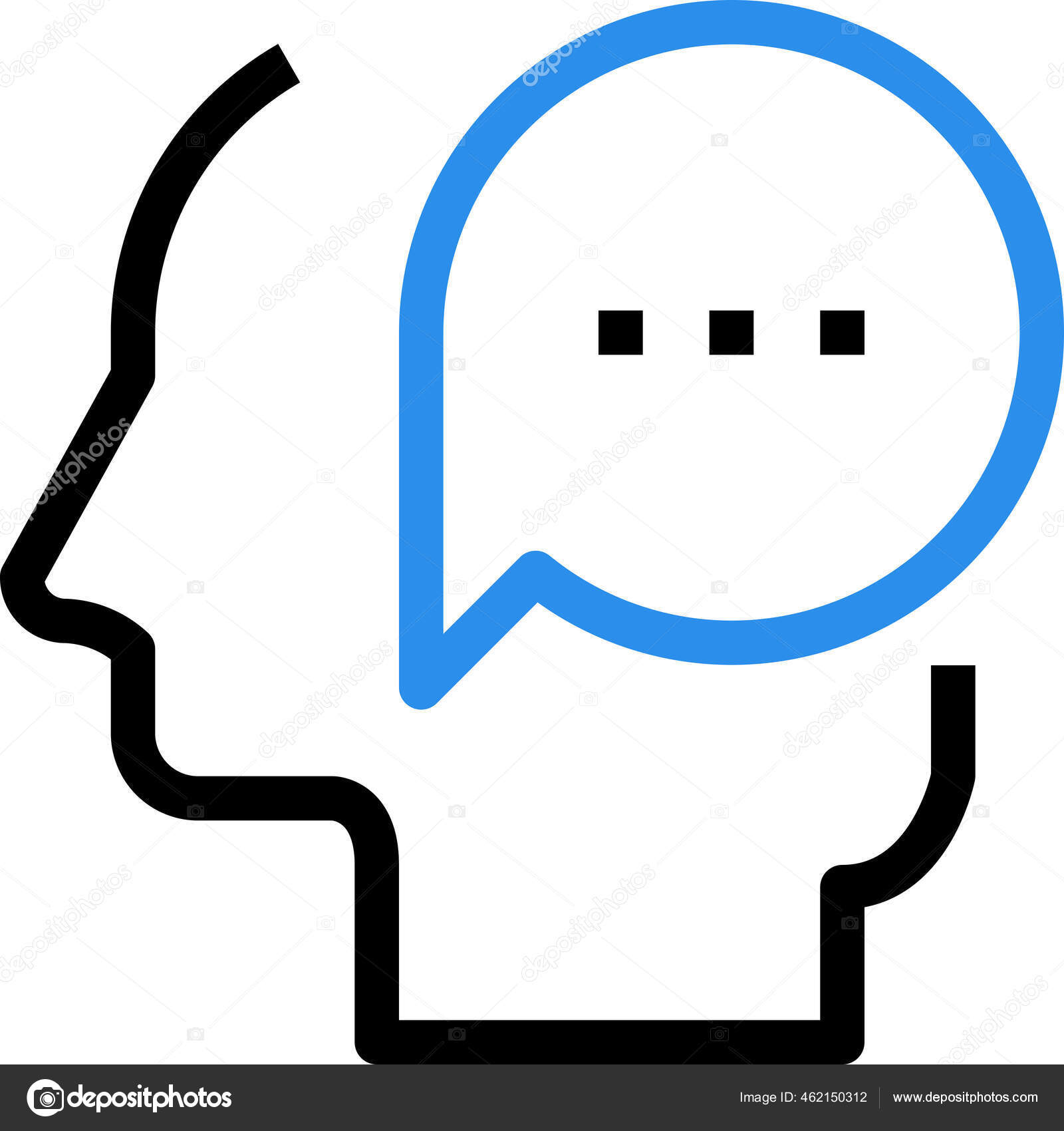 Blank Brain Chatting Icon Outline Style Stock Vector by ©iconfinder ...