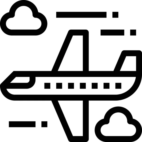 Airplane Airport Arrival Icon Filled Outline Style Stock Vector by ...