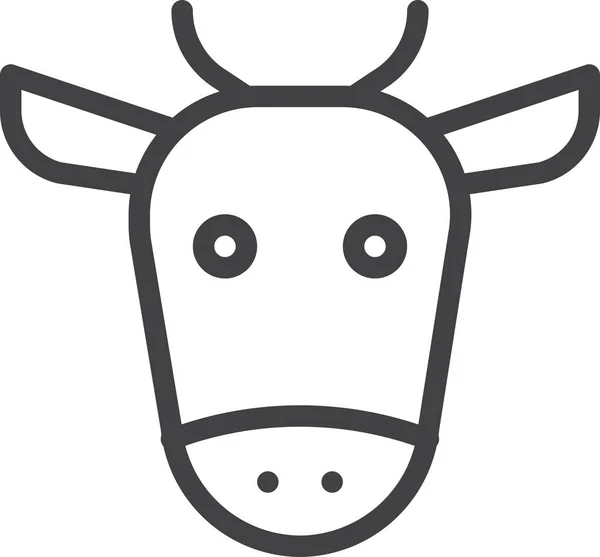Agriculture Cattle Cow Face Icon Outline Style Stock Vector by ...