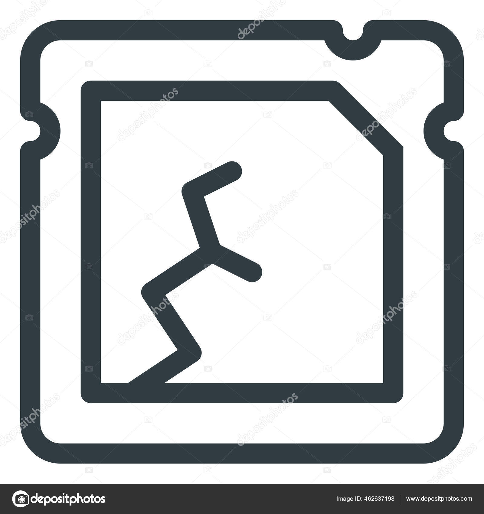 Broken Crushed Processor Icon Outline Style Stock Vector by ©iconfinder ...