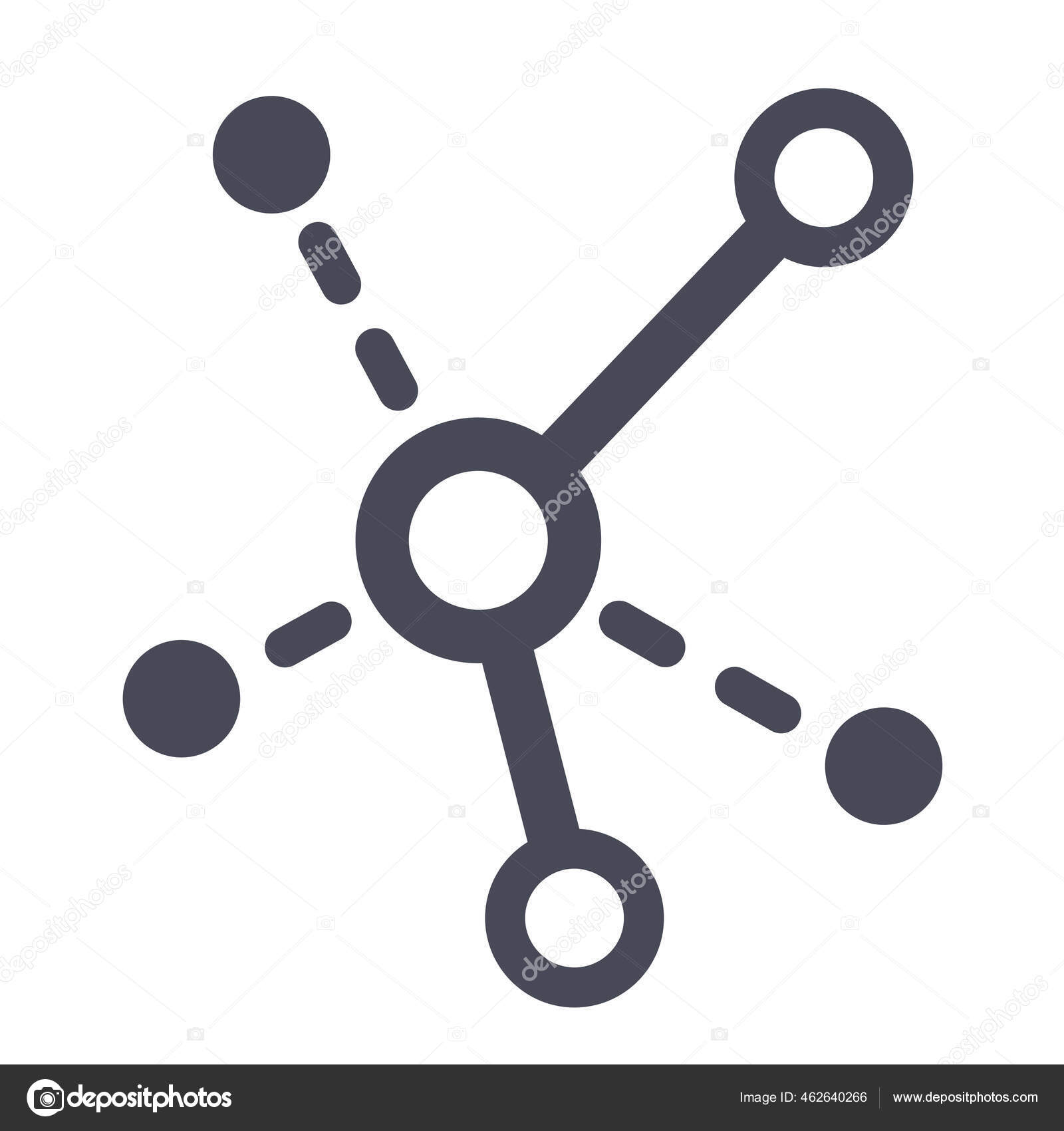Connections Graph Network Icon Solid Style Stock Vector Image by ...