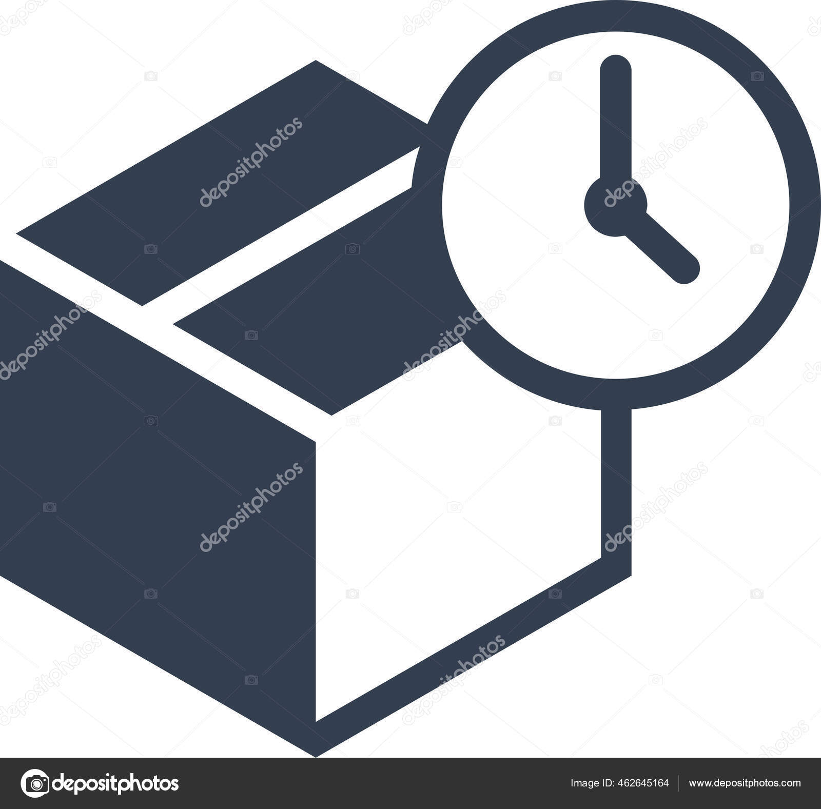 Box Clock Delivery Icon Solid Style Stock Vector by ©iconfinder 462645164