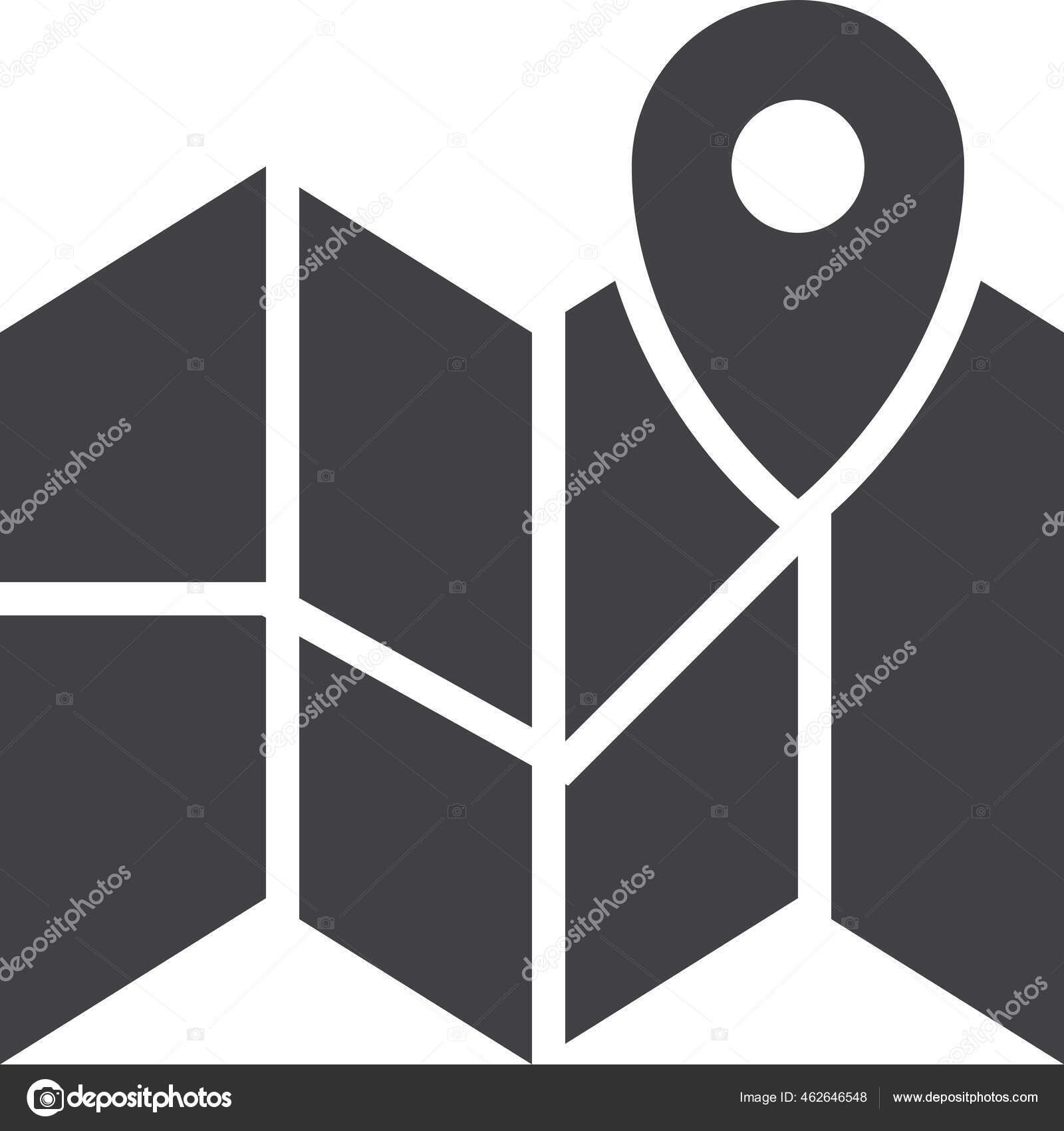 Direction Map Road Icon Solid Style Stock Vector by ©iconfinder 462646548