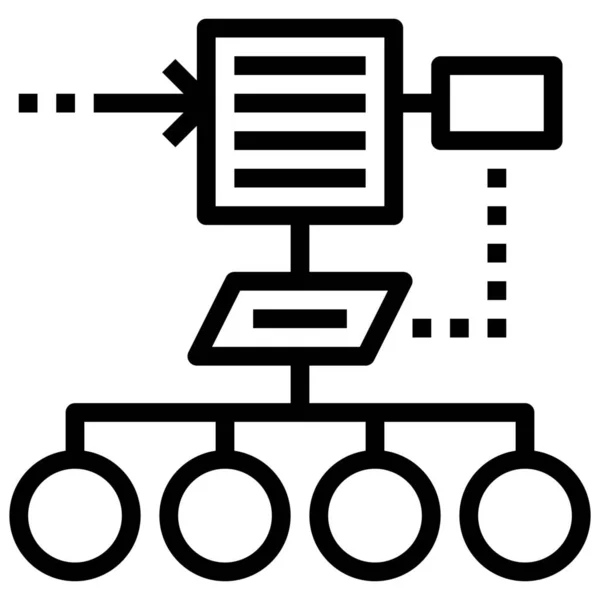 Conecte Icono Carpeta Datos Estilo Esquema Vector de stock por ...