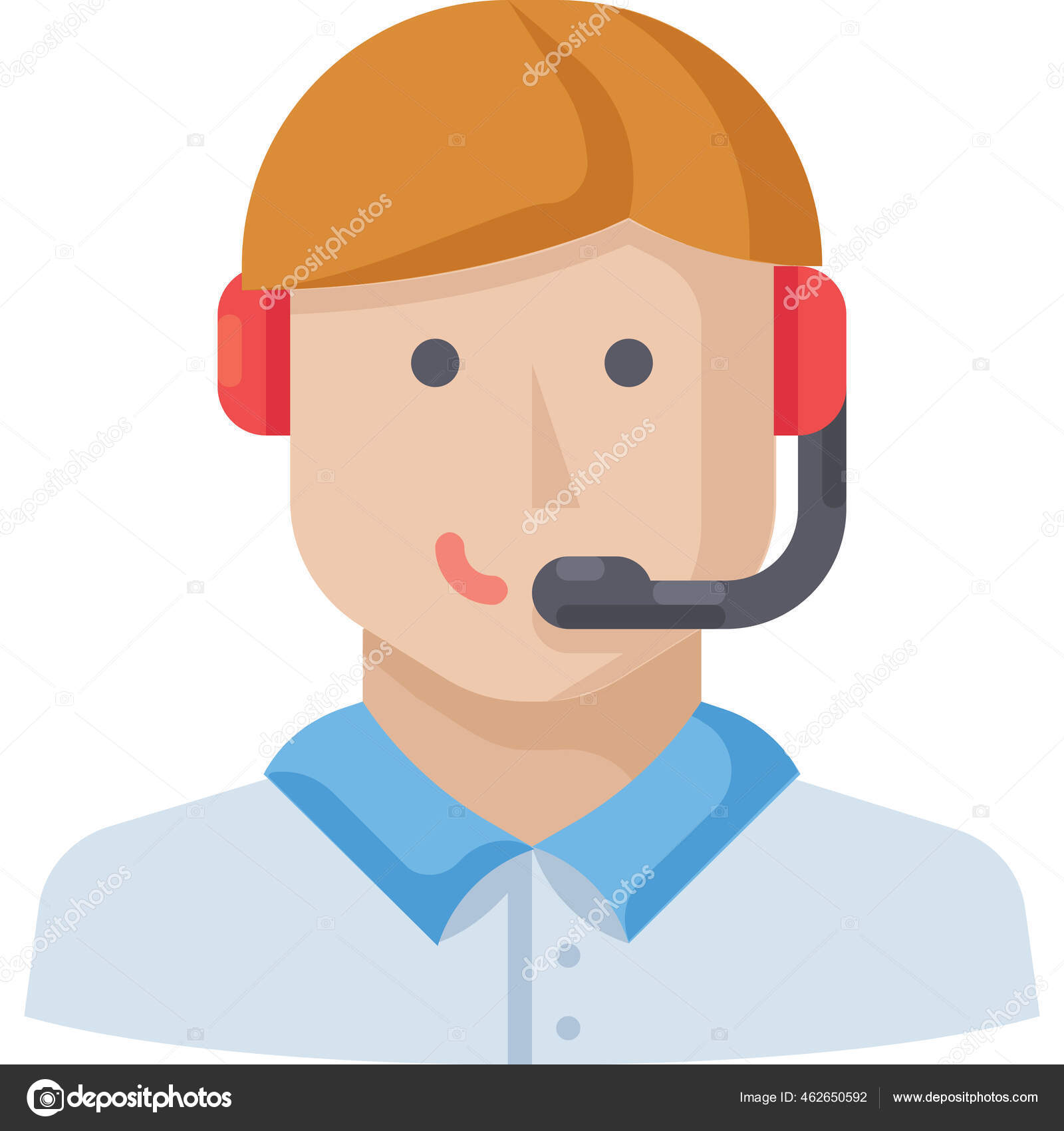 Call Man Phone Icon Flat Style Stock Illustration by ©iconfinder #462650592