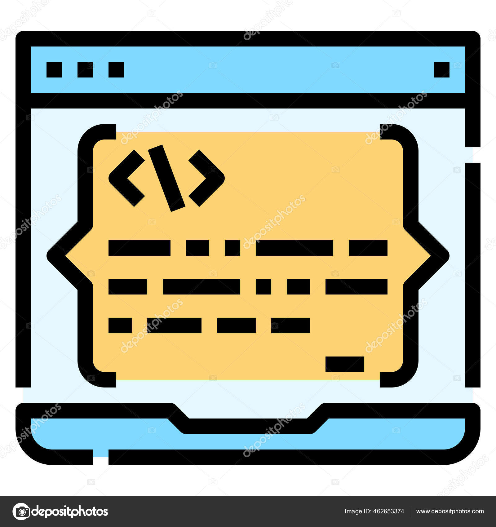 Coding Laptop Computer Icon Stock Vector Image by ©iconfinder #462653374