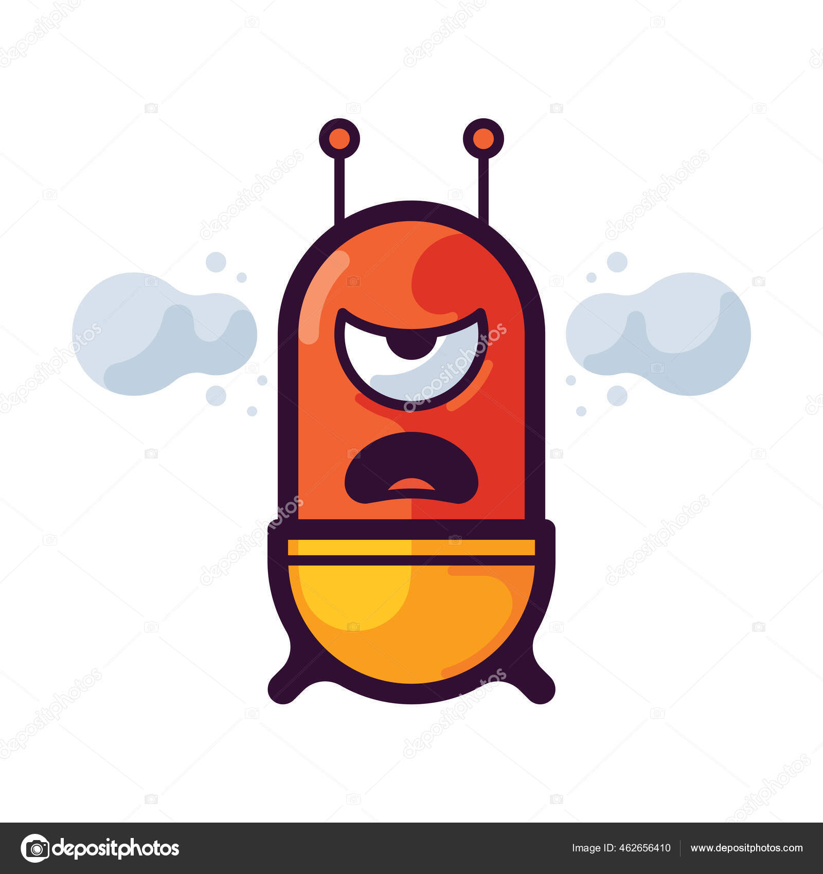 Alien Angry Emoji Icon Filled Outline Style Stock Vector Image by ...