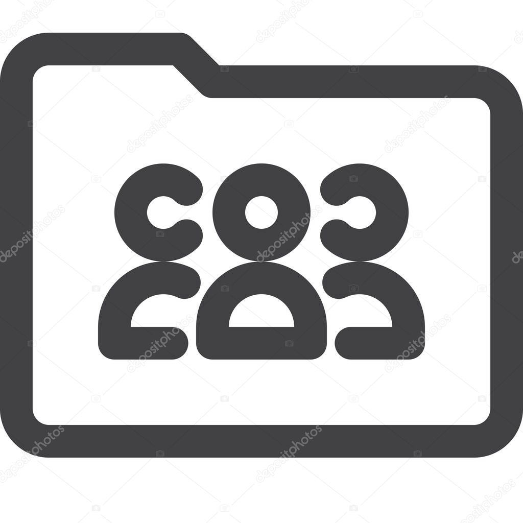 carpeta de archivos icono compartido en el estilo de esquema 2022