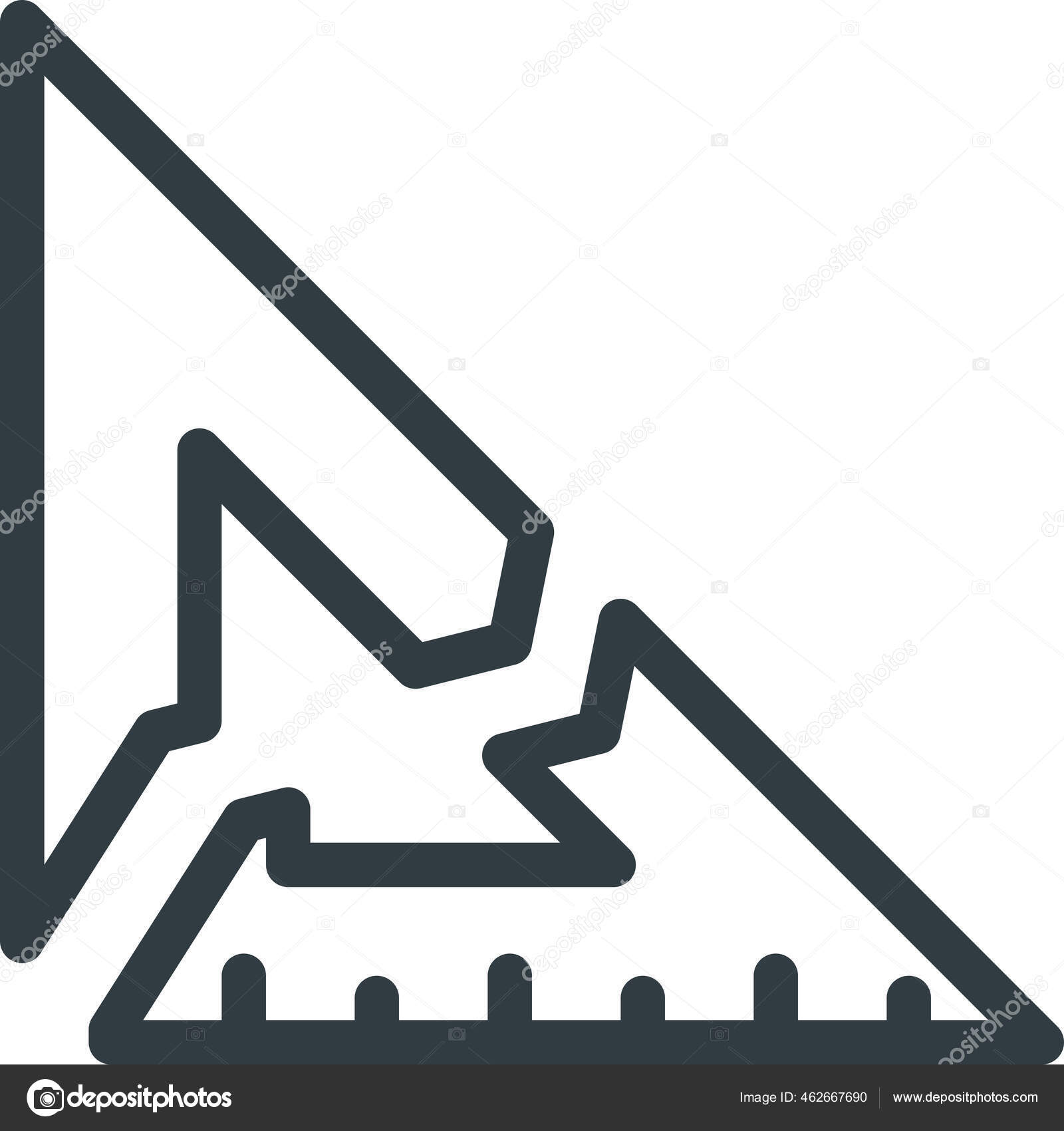 Broken Crushed Ruler Icon Outline Style Stock Vector by ©iconfinder ...