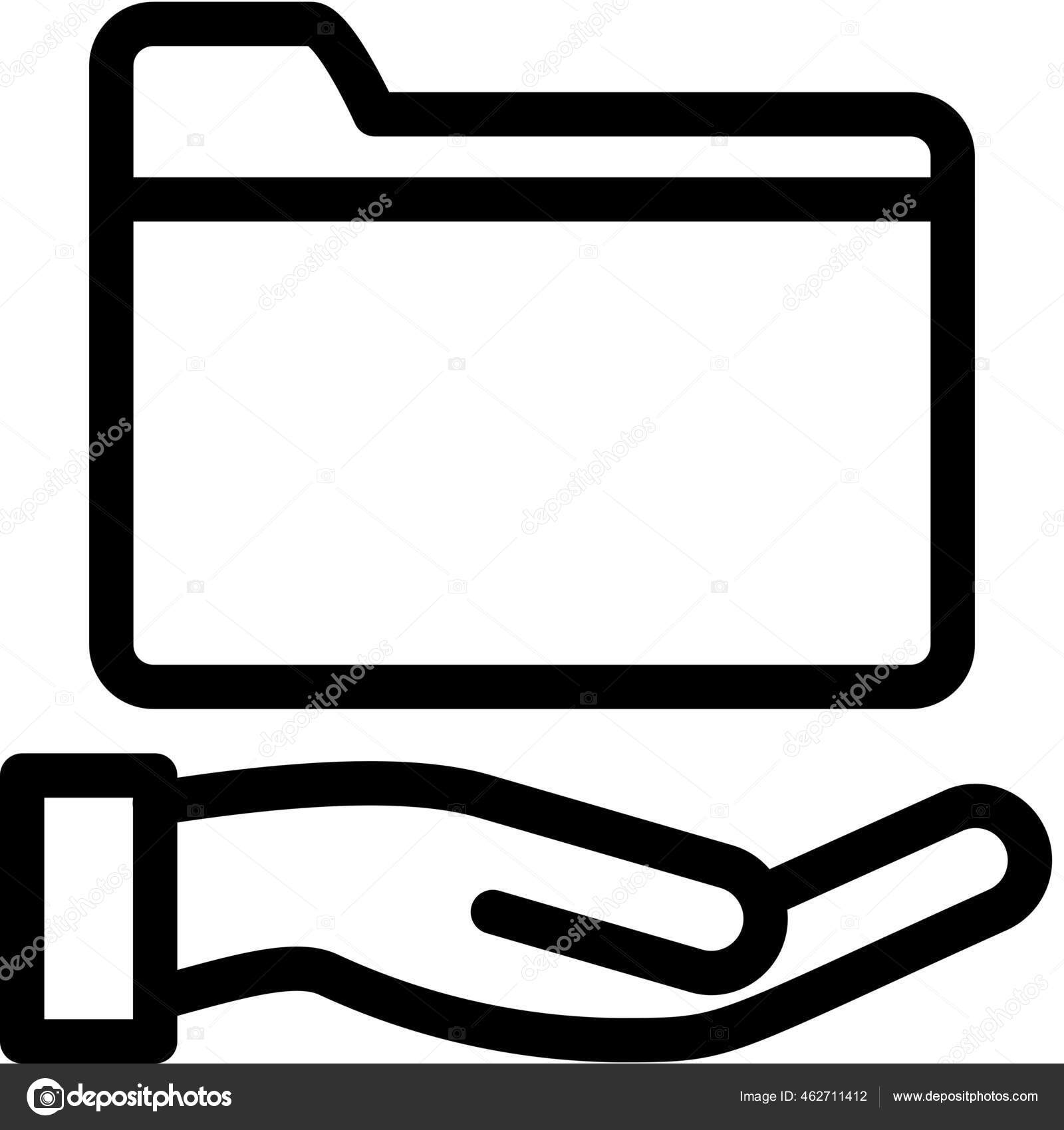 Mapa Carpetas Icono Compartido Estilo Esquema Vector de stock ...