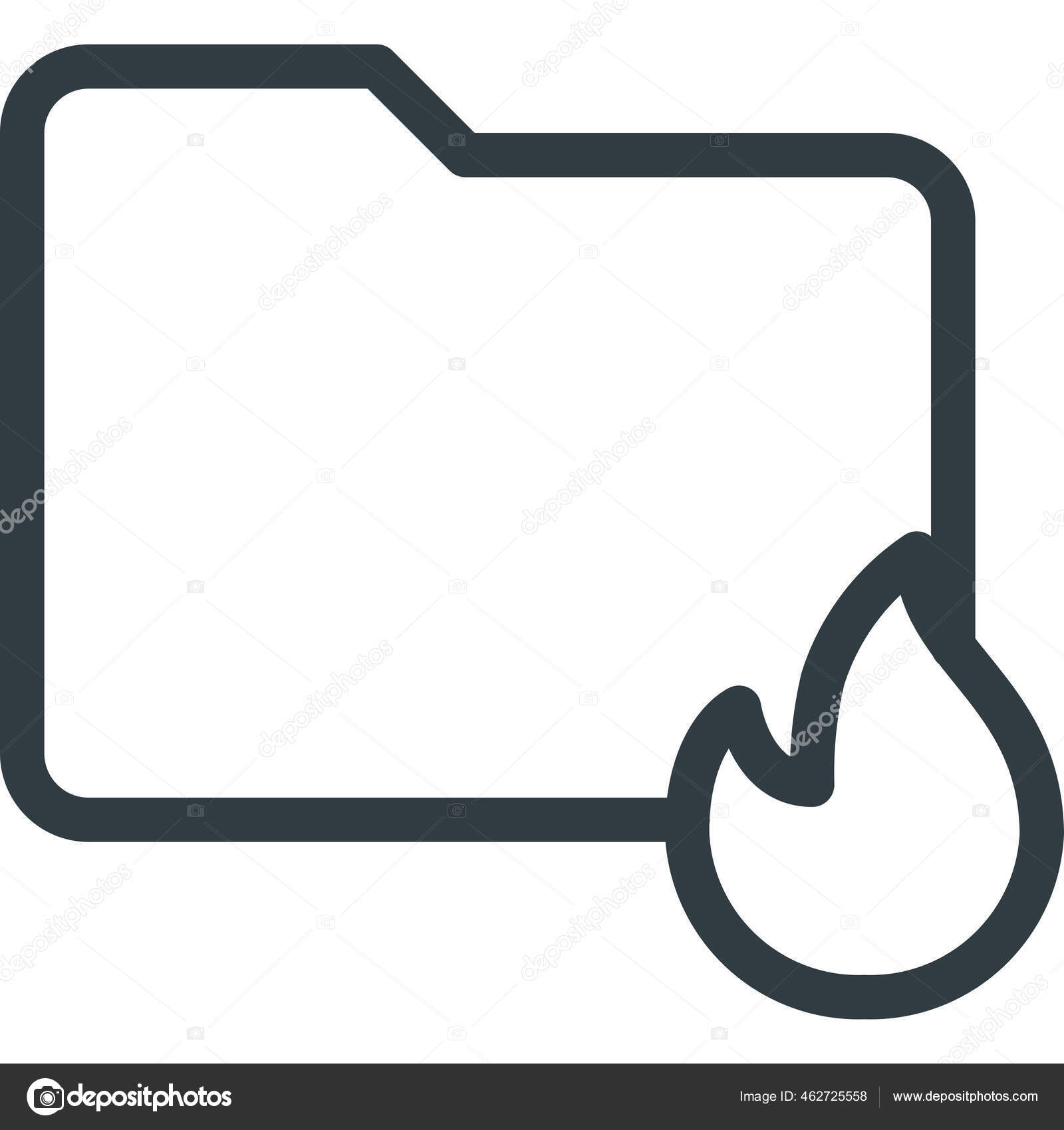 Burn Directory Folder Icon Outline Style Stock Vector Image by ...