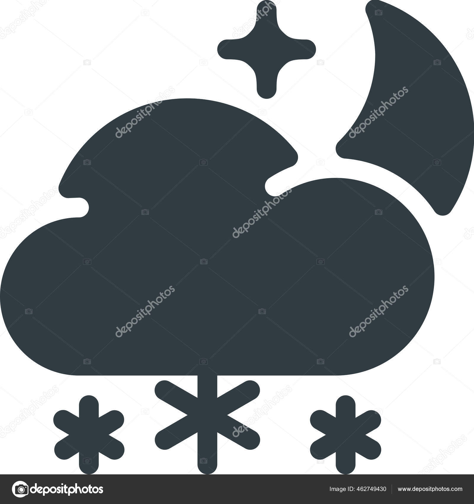 Forcast Night Snow Icon Solid Style Stock Vector by ©iconfinder 462749430