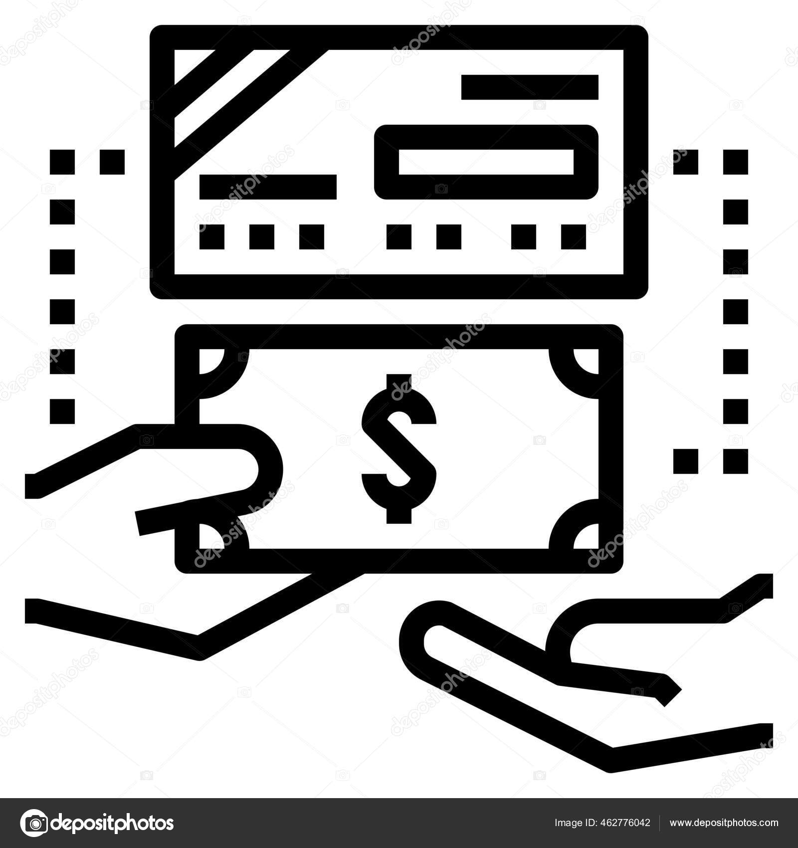 Bank Cash Check Icon Outline Style Stock Vector by ©iconfinder 462776042