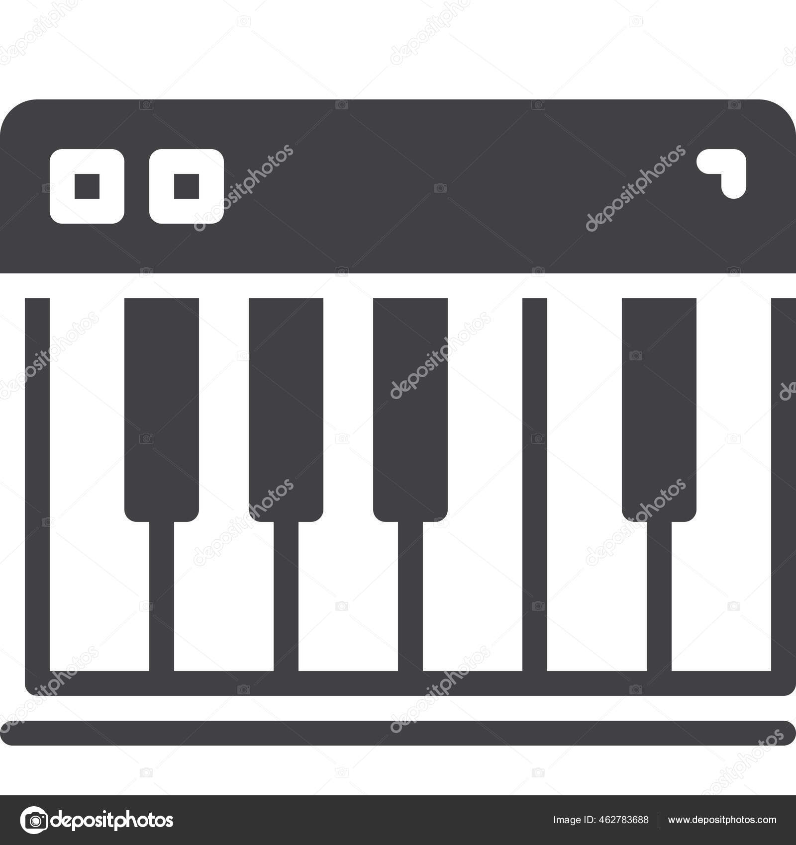 Keyboard Keys Music Icon Solid Style Stock Vector by ©iconfinder 462783688