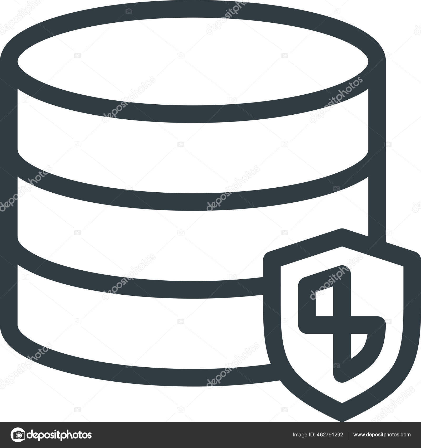 Data Database Protect Icon Outline Style Stock Vector by ©iconfinder ...