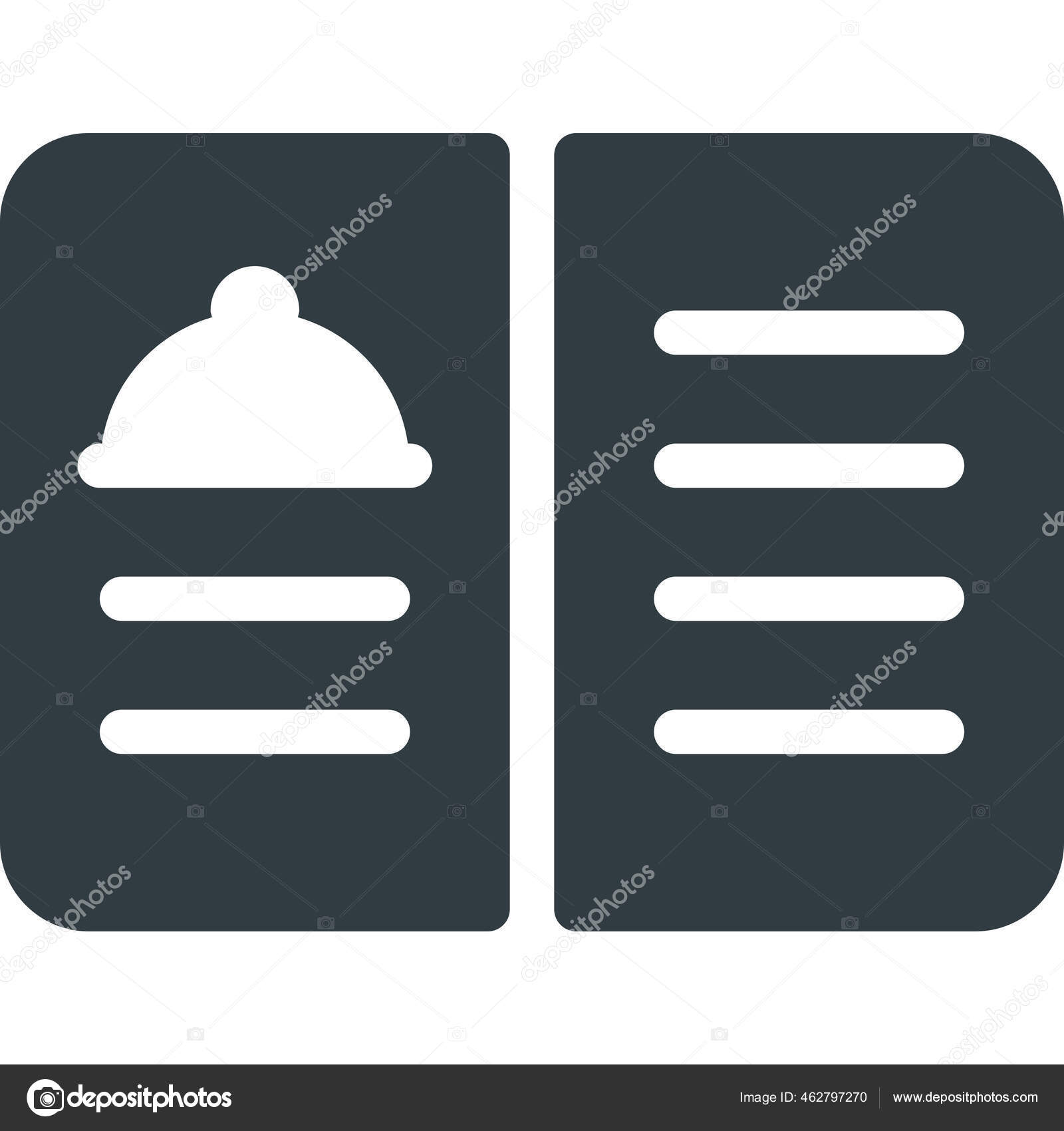 Menú Comida Icono Del Restaurante Estilo Sólido Vector de stock ...