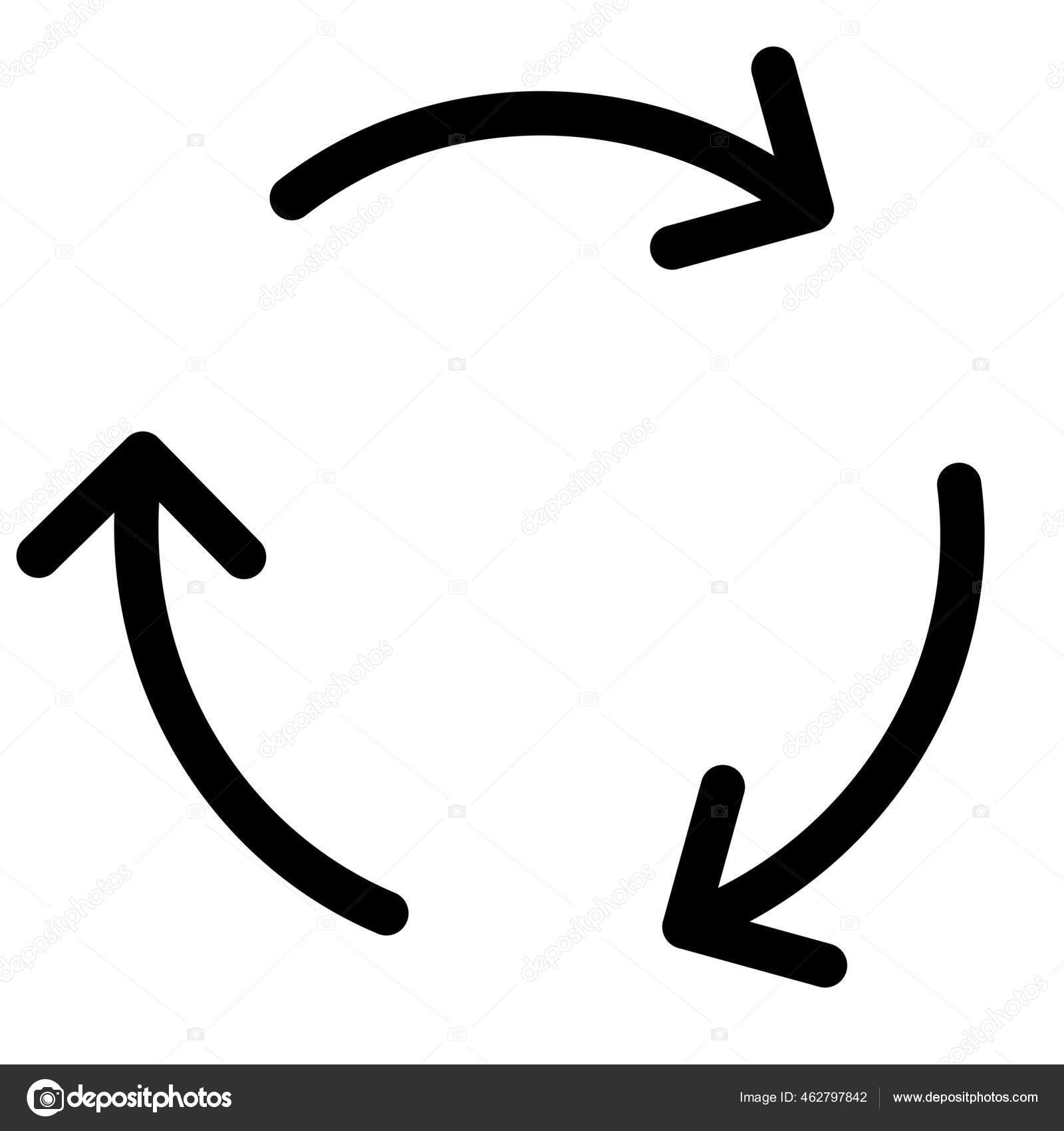 Sentido Las Agujas Del Reloj Gire Icono Flechas Estilo Esquema Vector ...