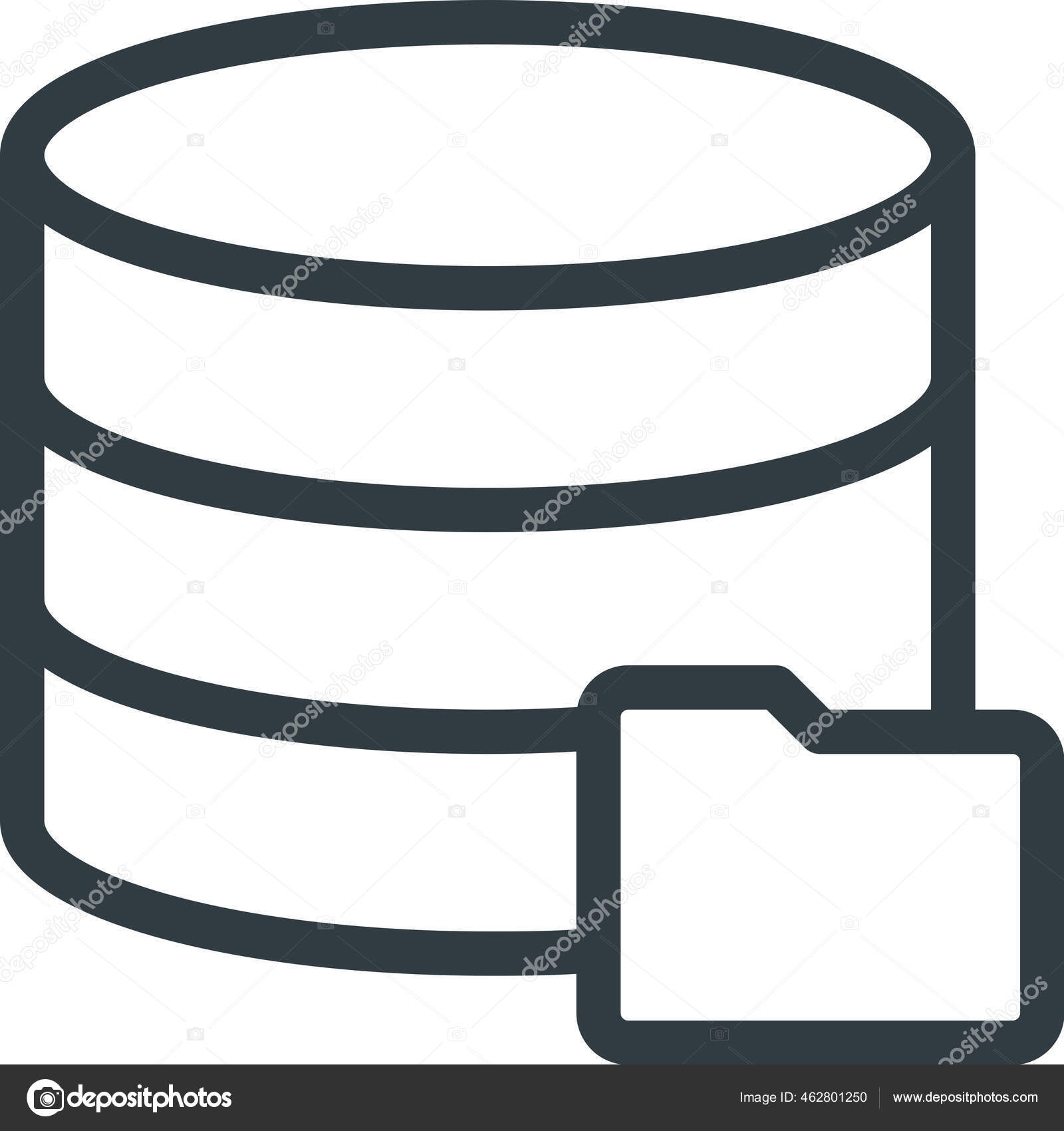 Ikona Folderu Bazy Danych Stylu Outline — Grafika wektorowa ...