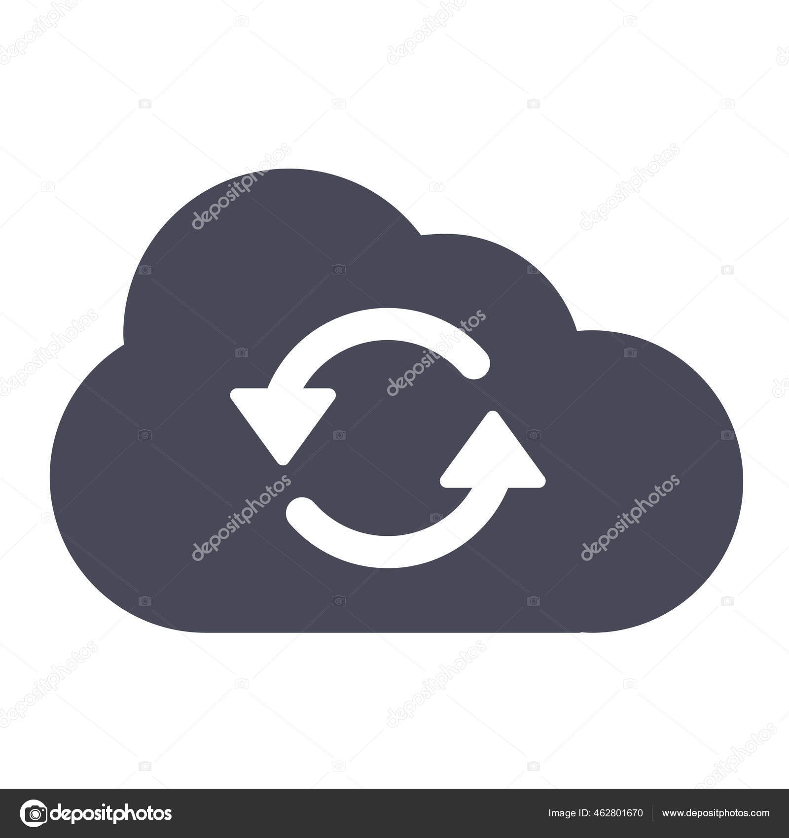 Cloud Reload Sync Icon Solid Style Stock Vector Image by ©iconfinder ...