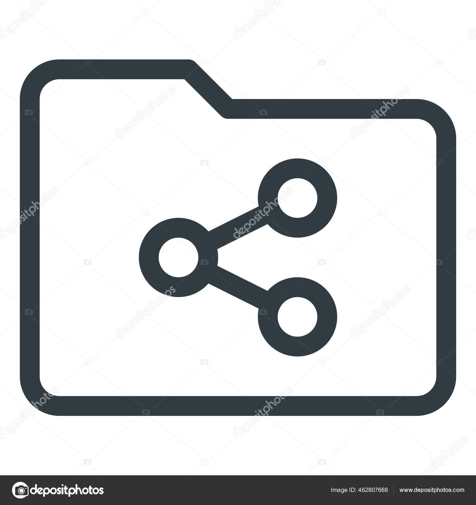 Icono Carpeta Del Documento Conexión Estilo Esquema Vector de stock por ...