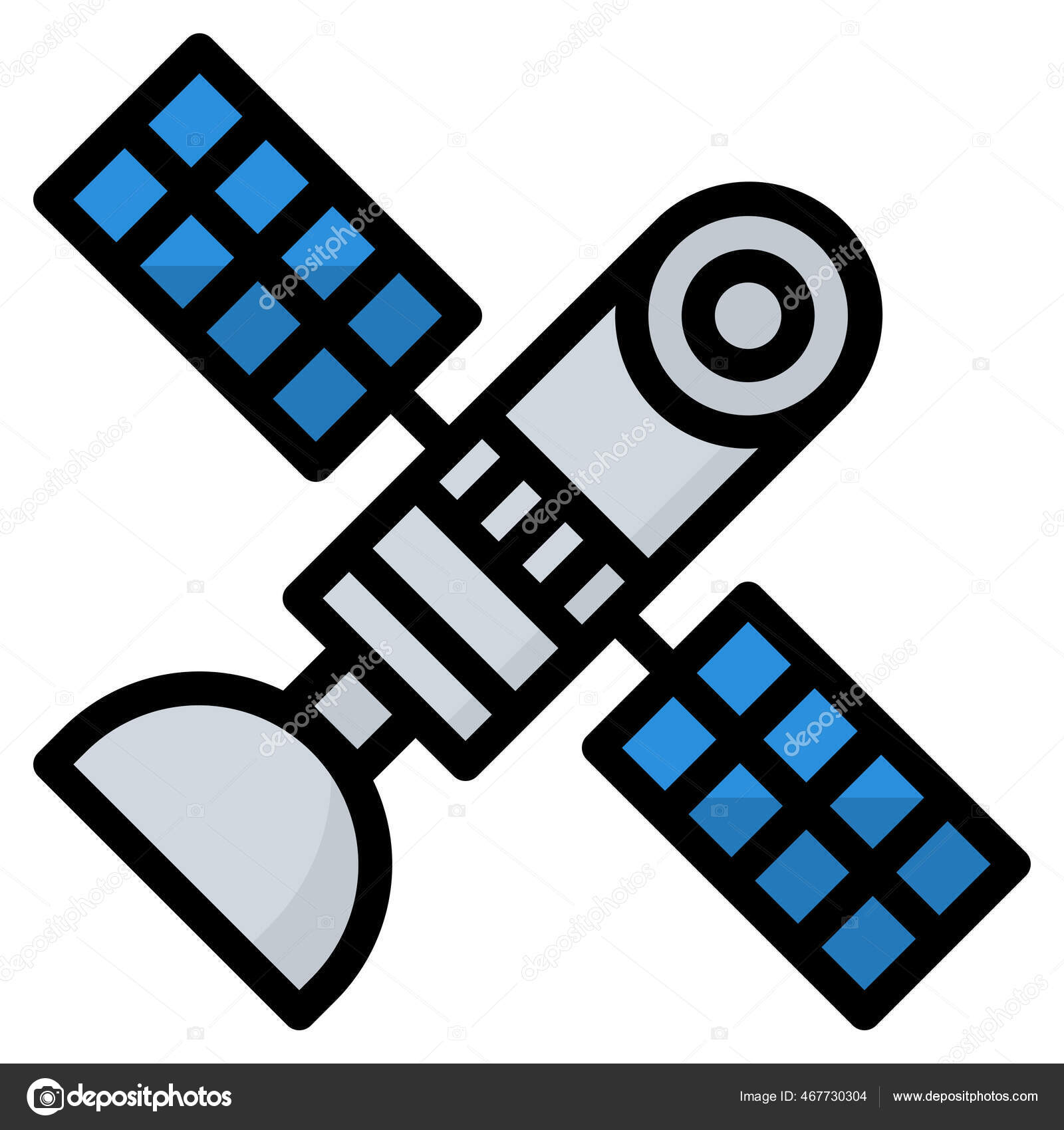Communication Link Satellite Icon Filled Outline Style Stock Vector by ...