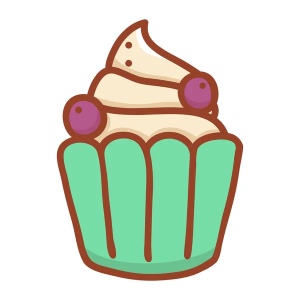 Bakery Cupcake Dessert Icon Filled Outline Style Stock Vector By