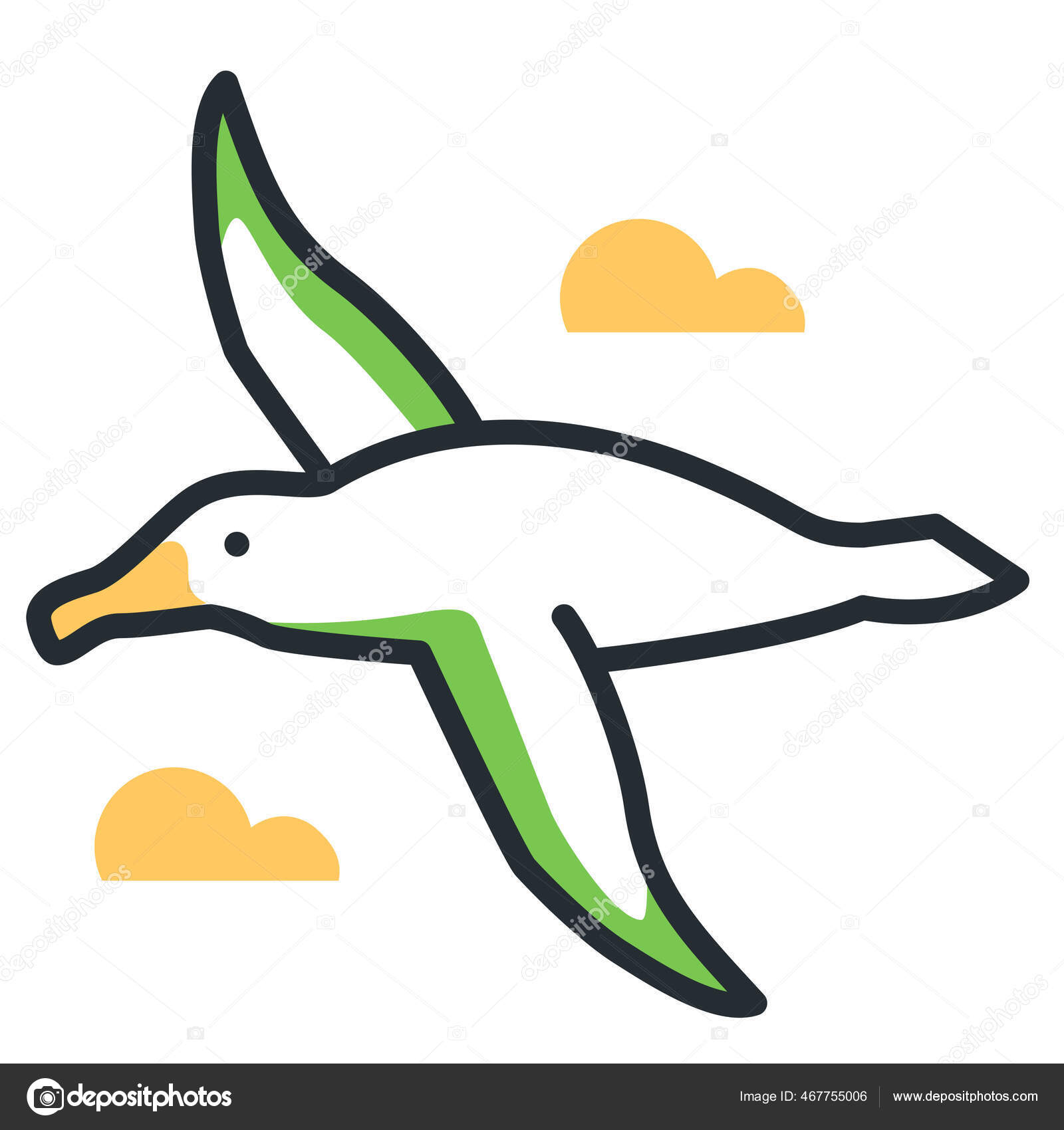 Albatross Bird Flying Icon Stock Vector by ©iconfinder 467755006