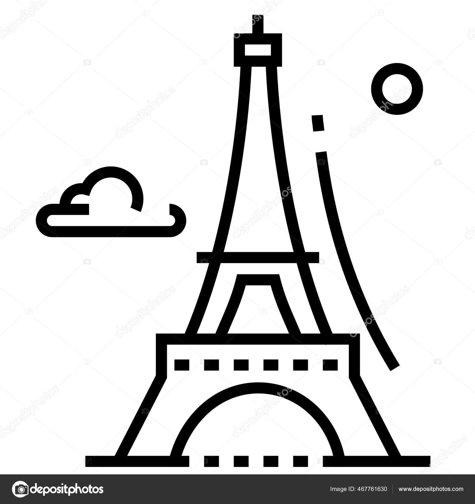 Simple Eiffel Tower Outline