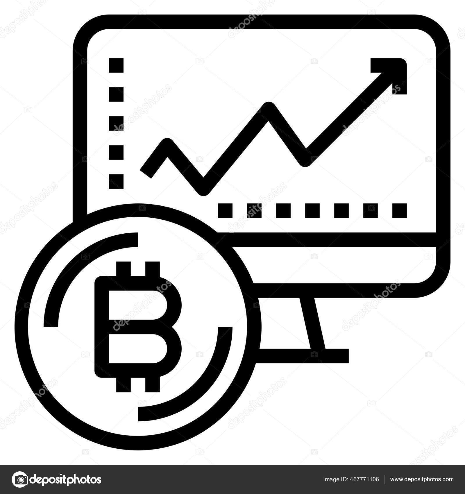 Bitcoin Chart Growth Icon Outline Style Stock Vector by ©iconfinder ...