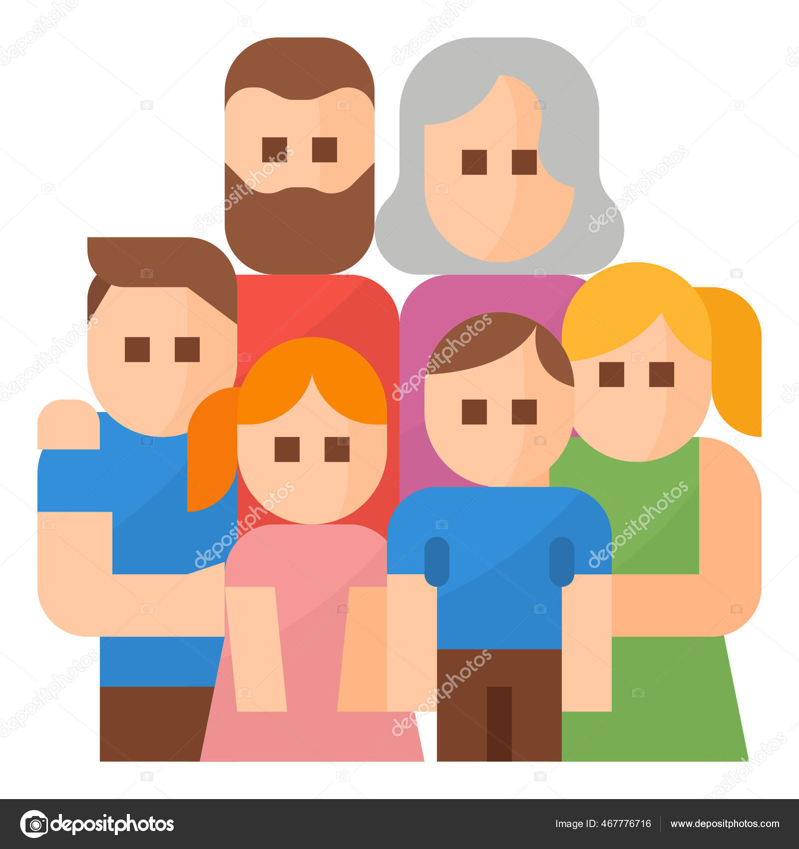 Big Extended Family Icon Flat Style Stock Vector Image by ©iconfinder ...