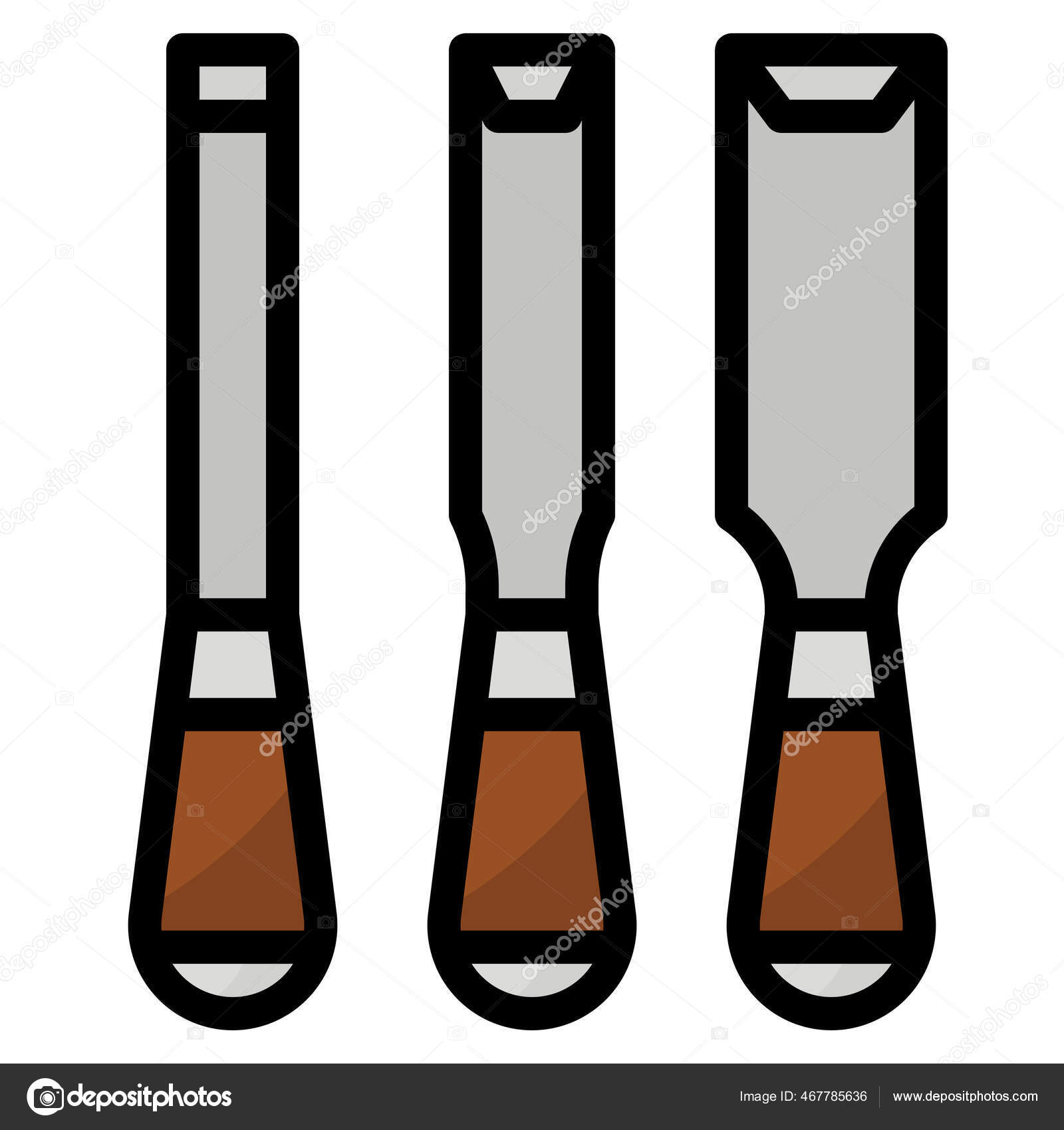 Carving Chisel Gouges Icon Filled Outline Style Stock Vector by ...