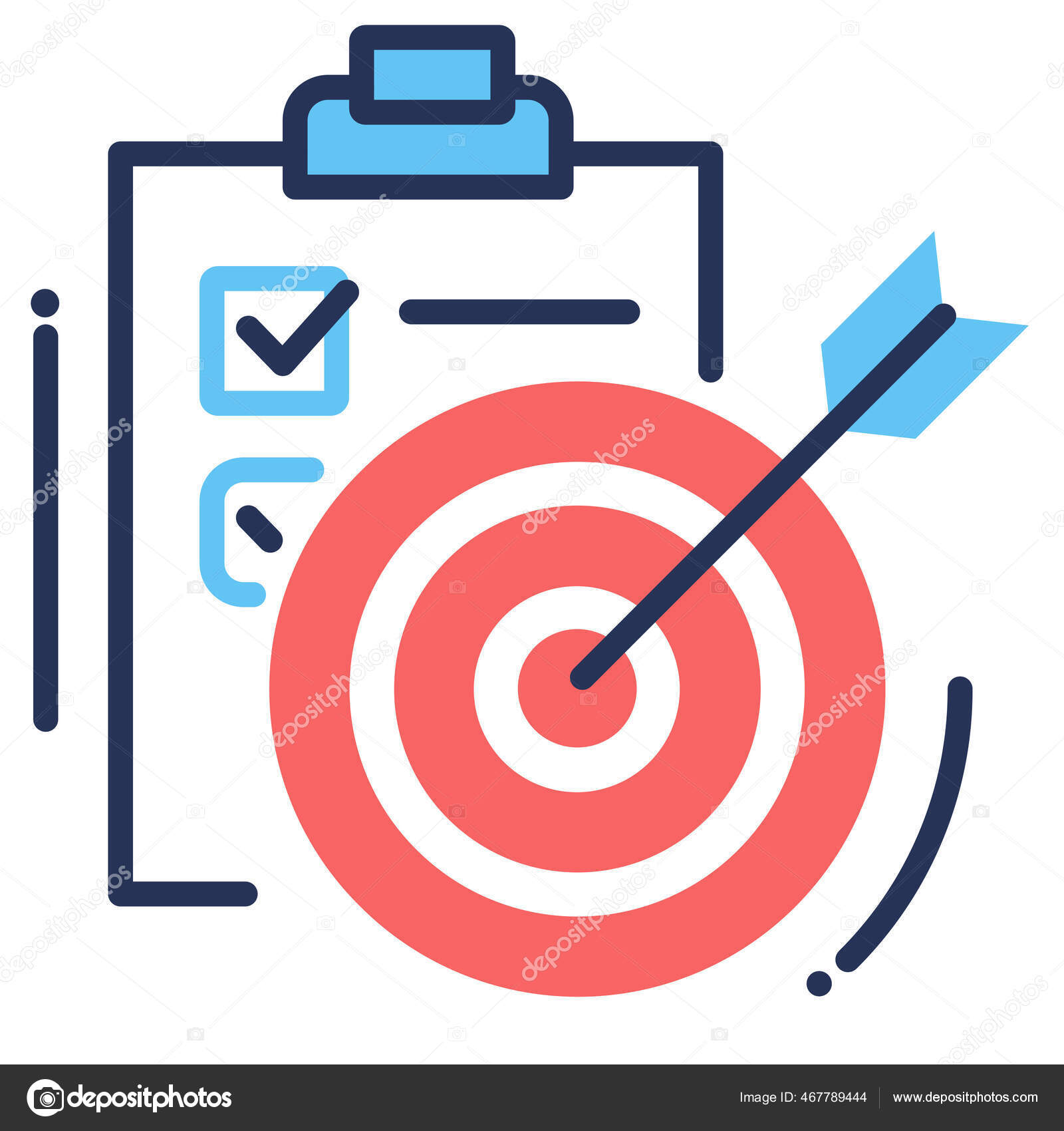 Aiming Checklist Planner Icon Filled Outline Style Stock Vector by ...