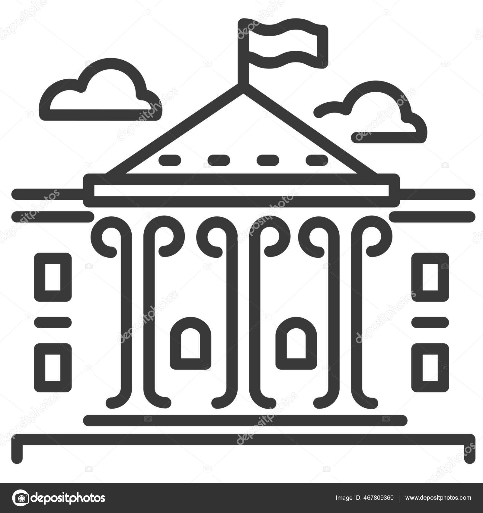 Administration Building Flag Icon Stock Vector by ©iconfinder 467809360