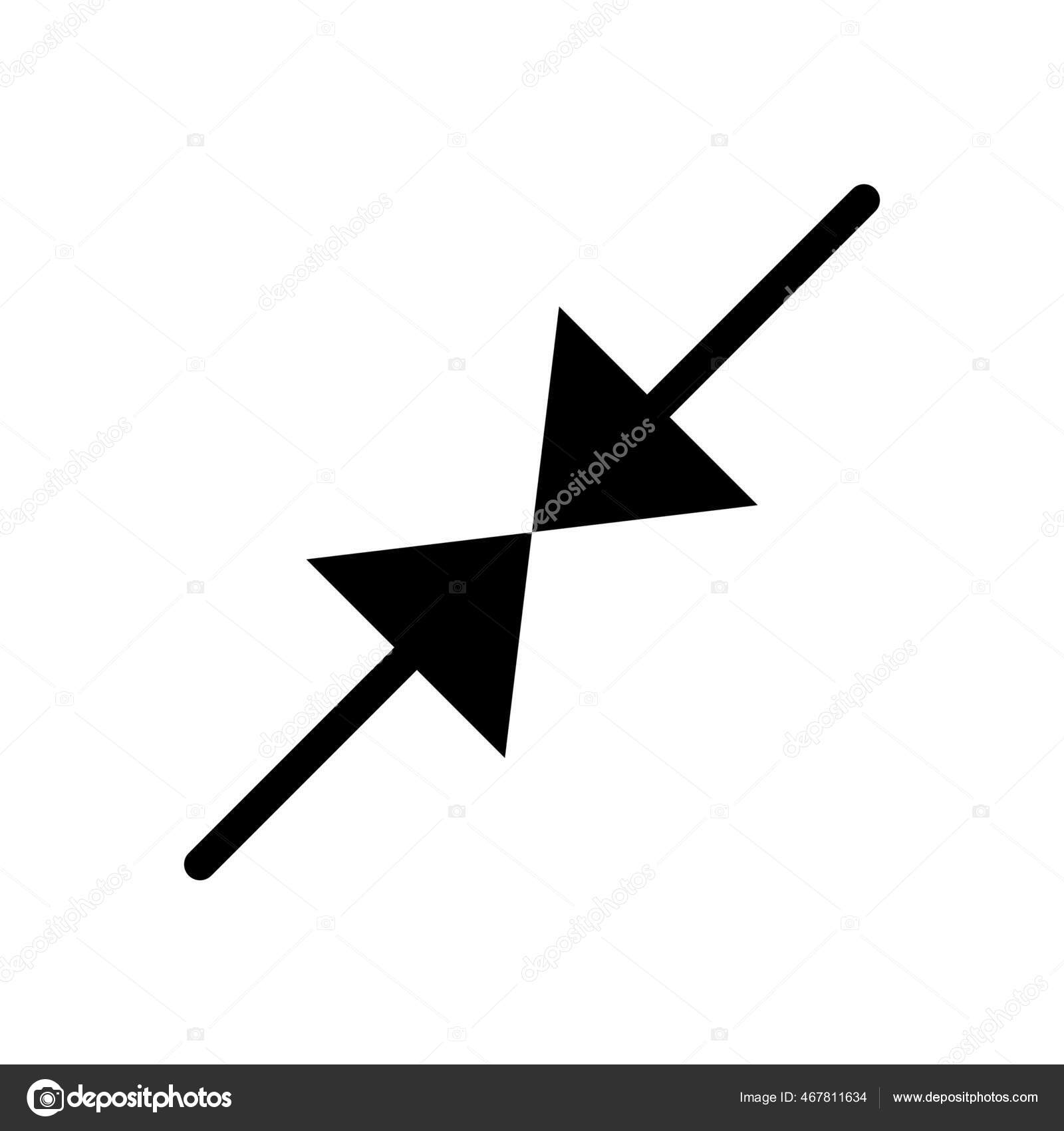 Arrow Collapse Diagonal Icon Solid Style Stock Vector by ©iconfinder ...