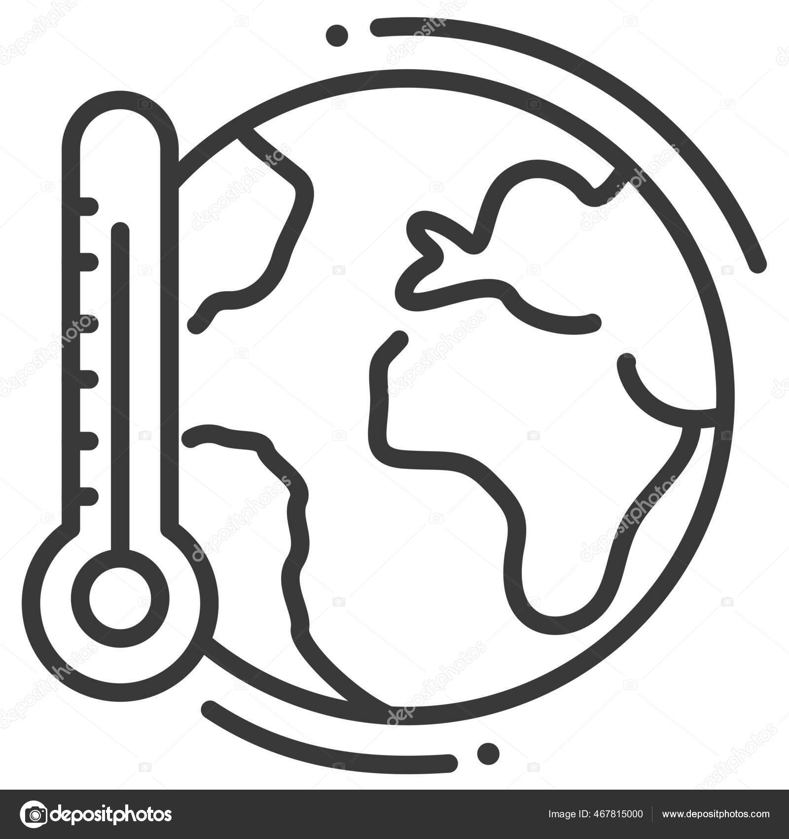 Earth Global Warming Temperature Icon Outline Style Stock Vector by ...