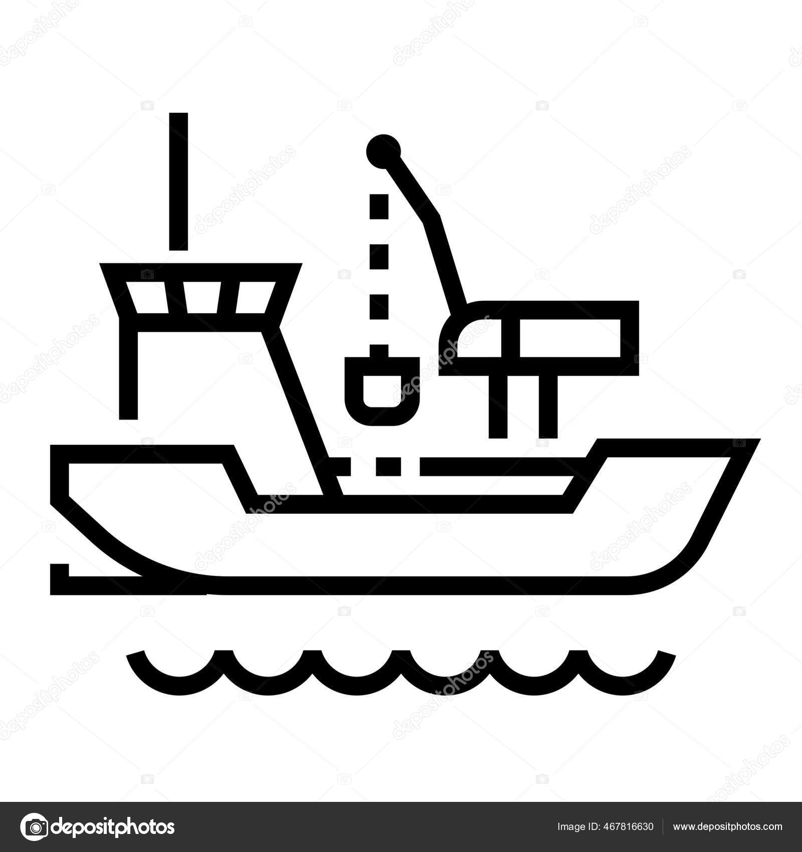 Deepen Dredging Ship Icon Outline Style Stock Vector Image by ...