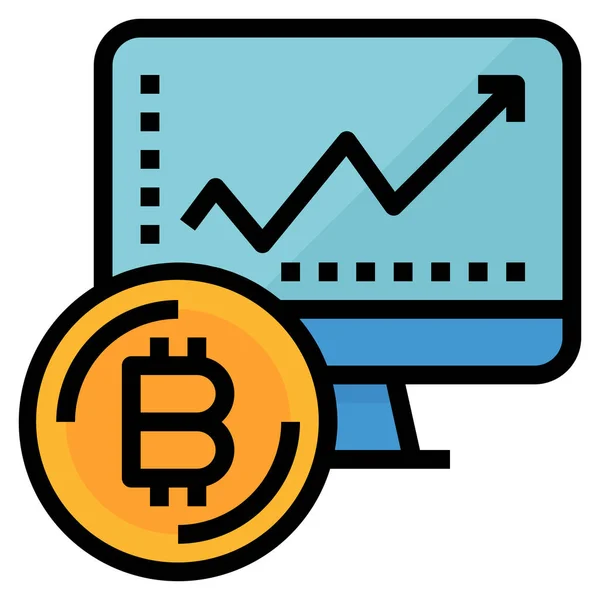 Bitcoin Chart Growth Icon Outline Style Stock Vector by ©iconfinder ...