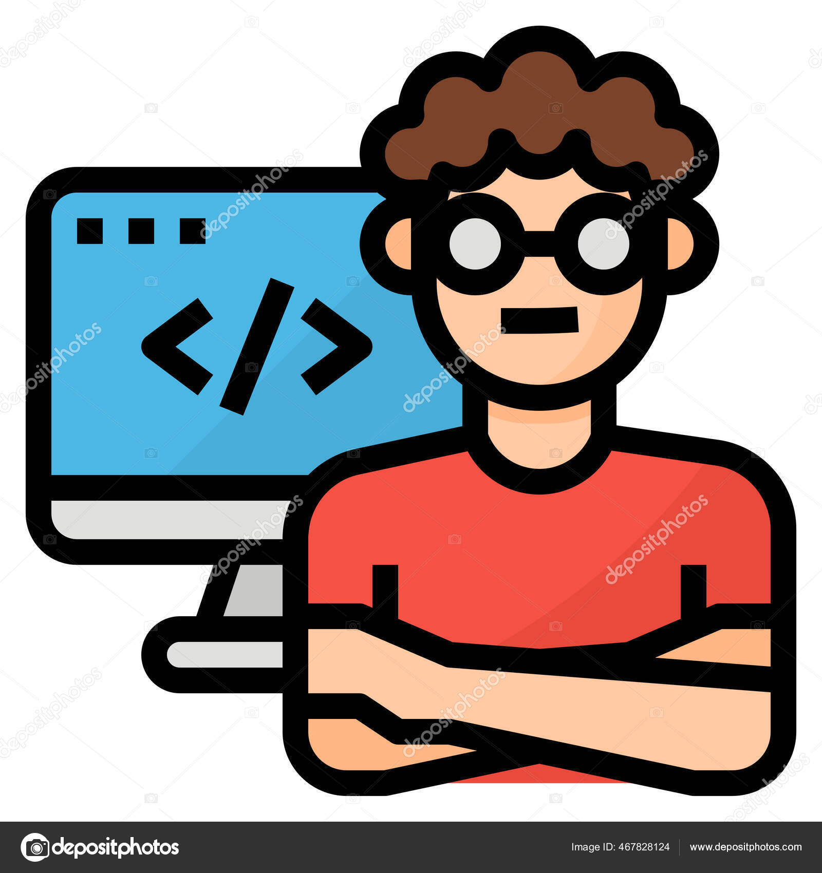Avatar Occupation Programmer Icon Filled Outline Style Stock Vector by ... Avatar Occupation Programmer Icon Filled Outline Style Stock Vector by ...