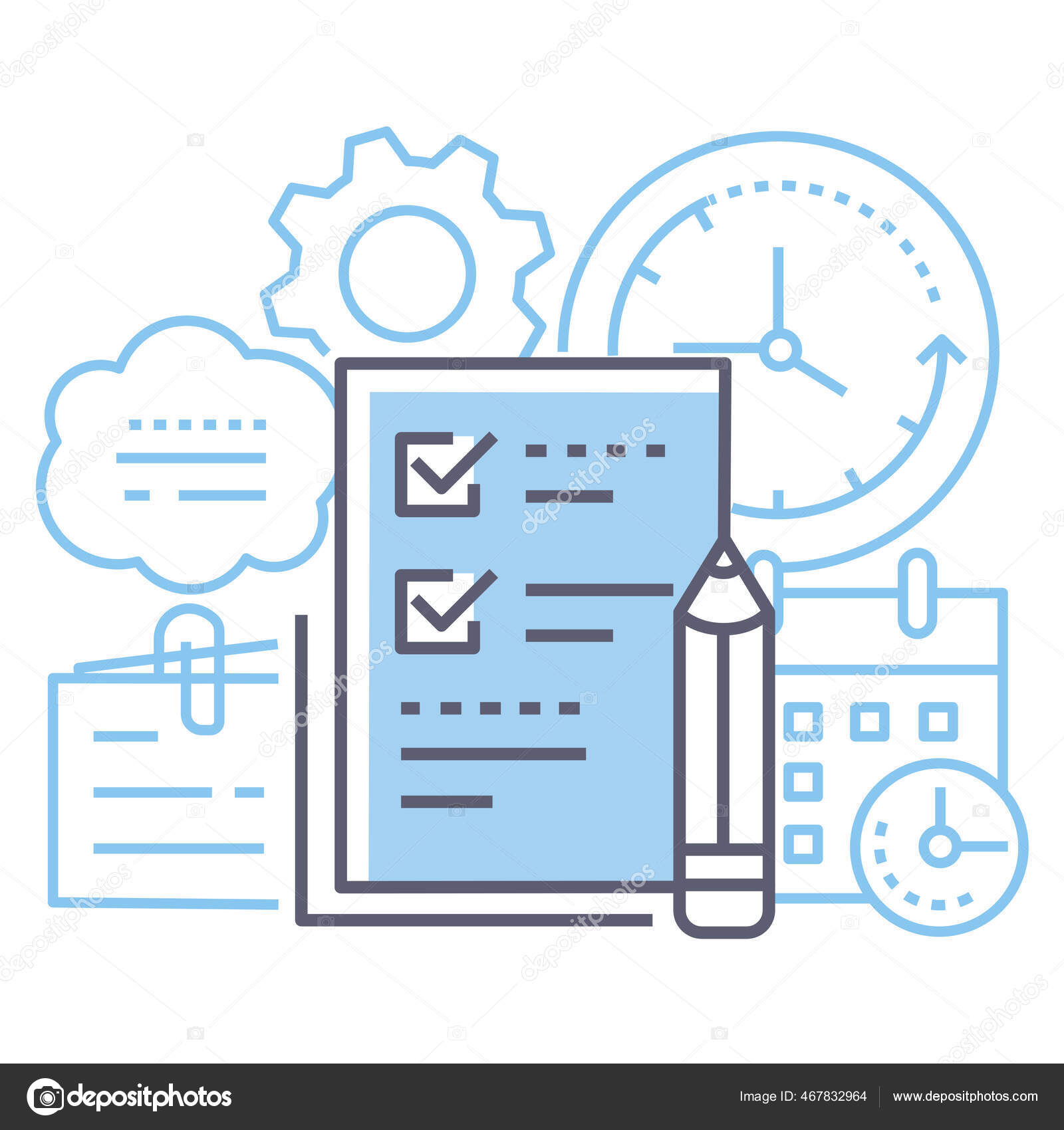 Image vectorielle Check List Icône Planification Des Objectifs par ...