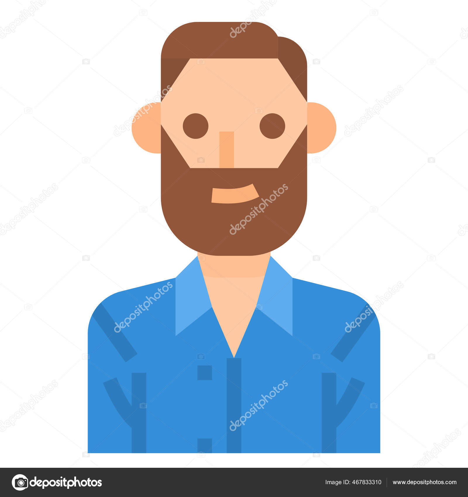 Avatar Beard Man Icon Avatars Category Stock Vector Image by ...