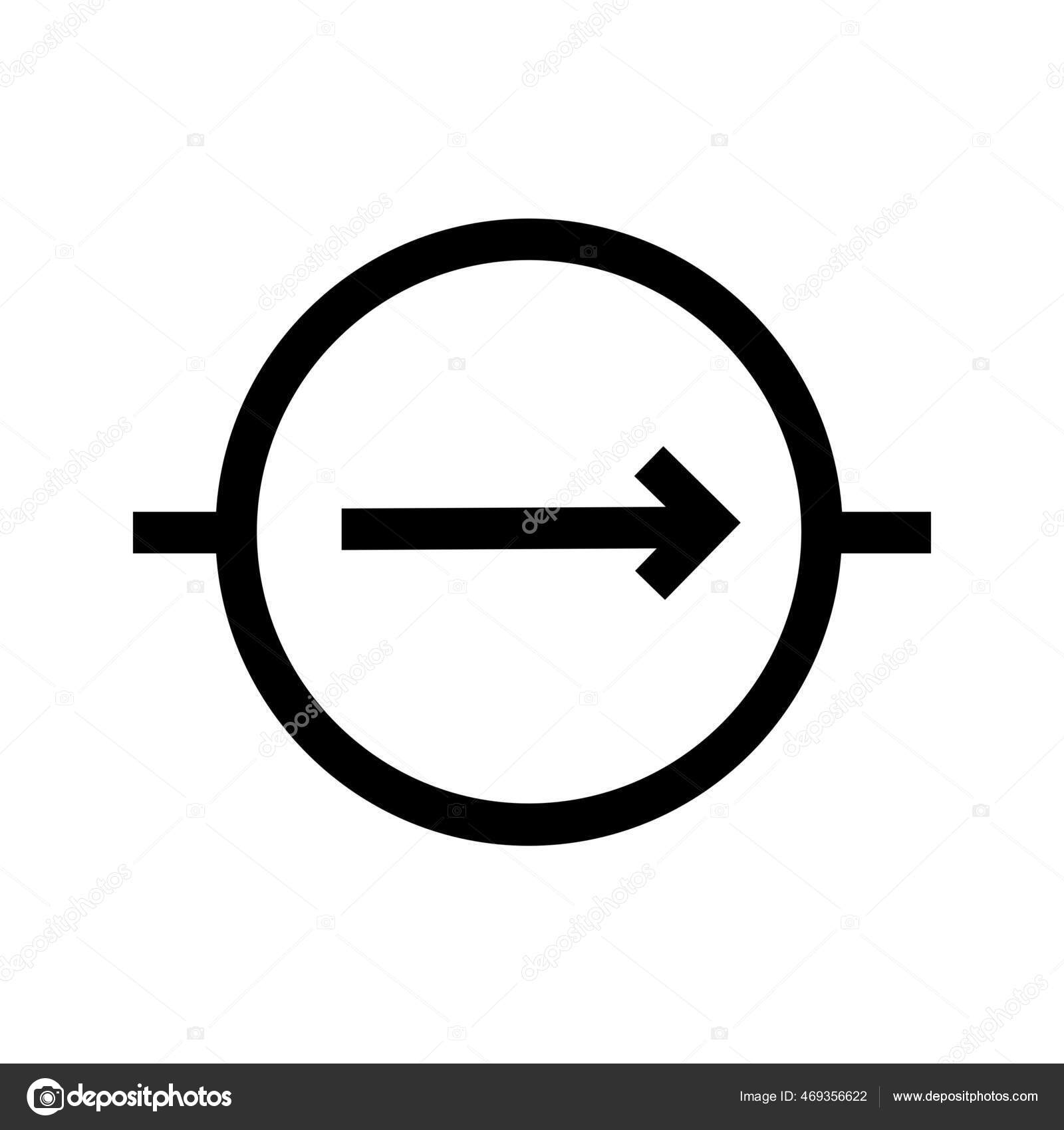 Icono Símbolo Eléctrico Fuente Corriente Circuito Estilo Contorno ...