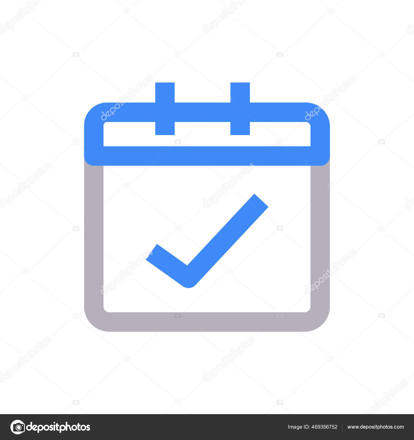 Calendar Checklist Done Icon Outline Style Stock Vector Image by ...