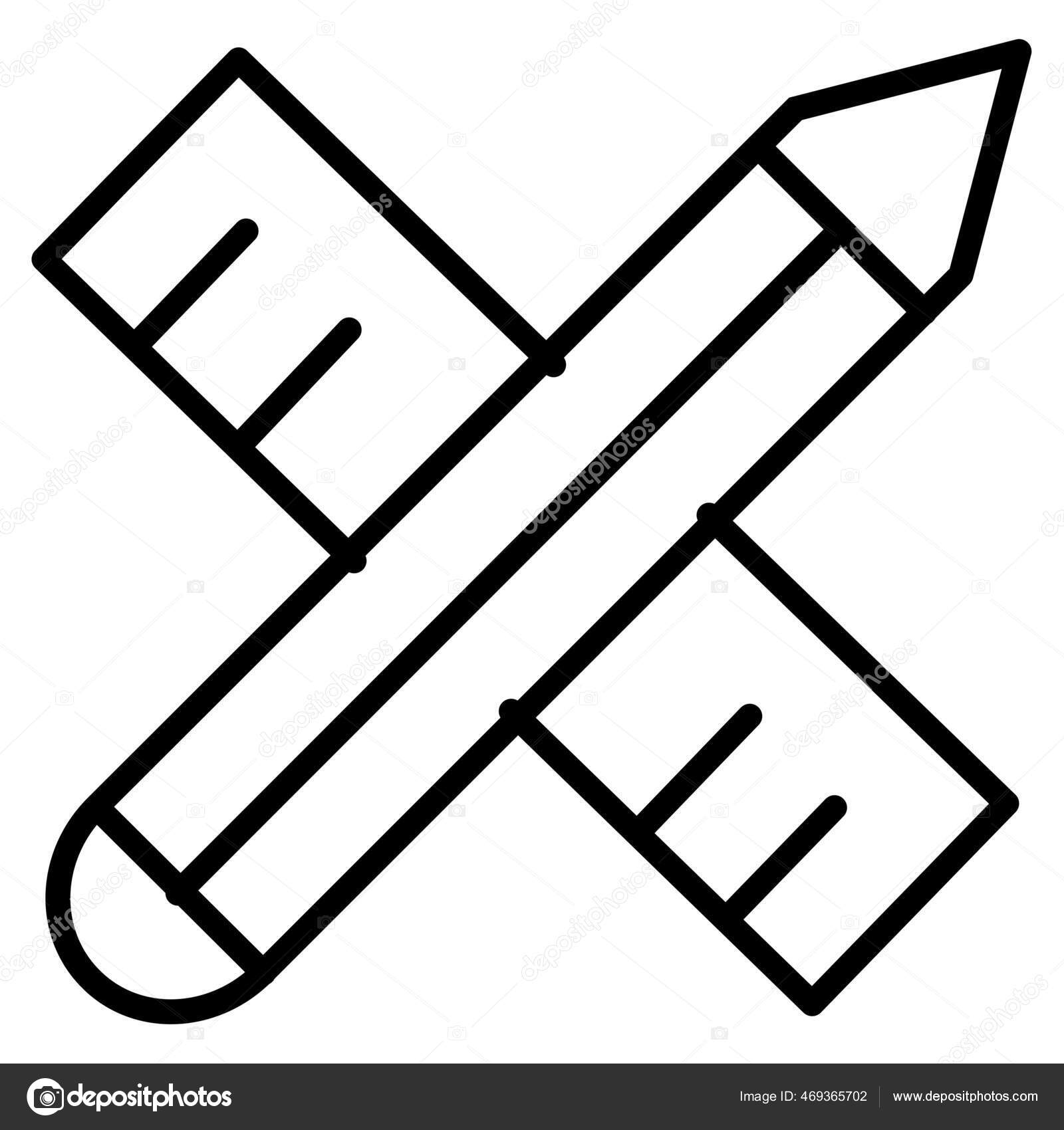 Design Tool Drawing Measuring Scale Icon Outline Style Stock Vector by ...