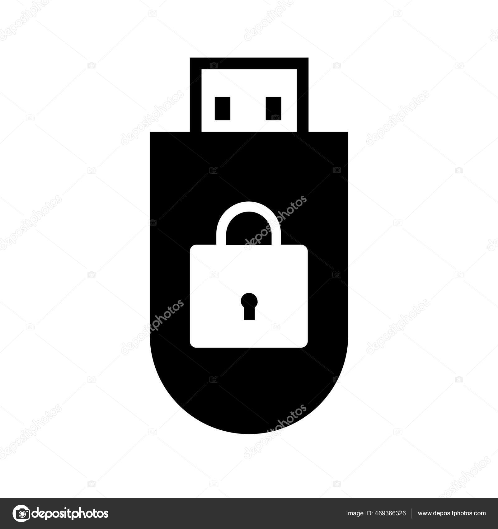 Locked Pendrive Password Protected Pendrive Protected Icon Solid Style ...