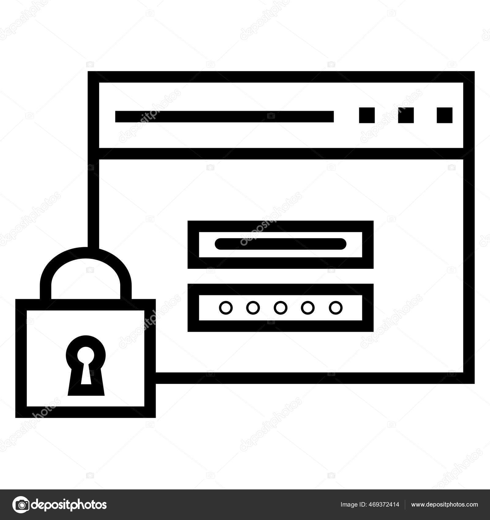 Internet Banking Login Online Banking Icon Outline Style Stock Vector ...