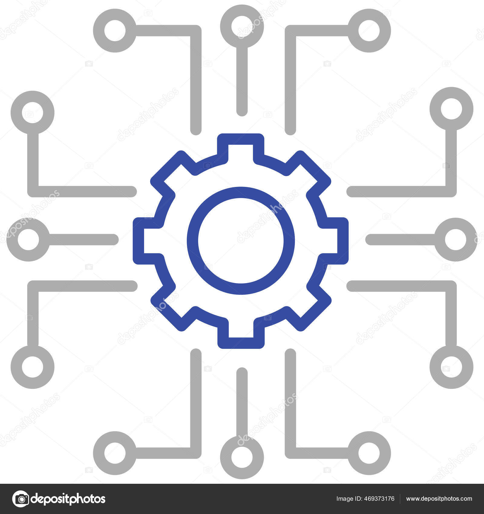 Circuit Circuit Connection Circuit Print Icon Outline Style Stock ...