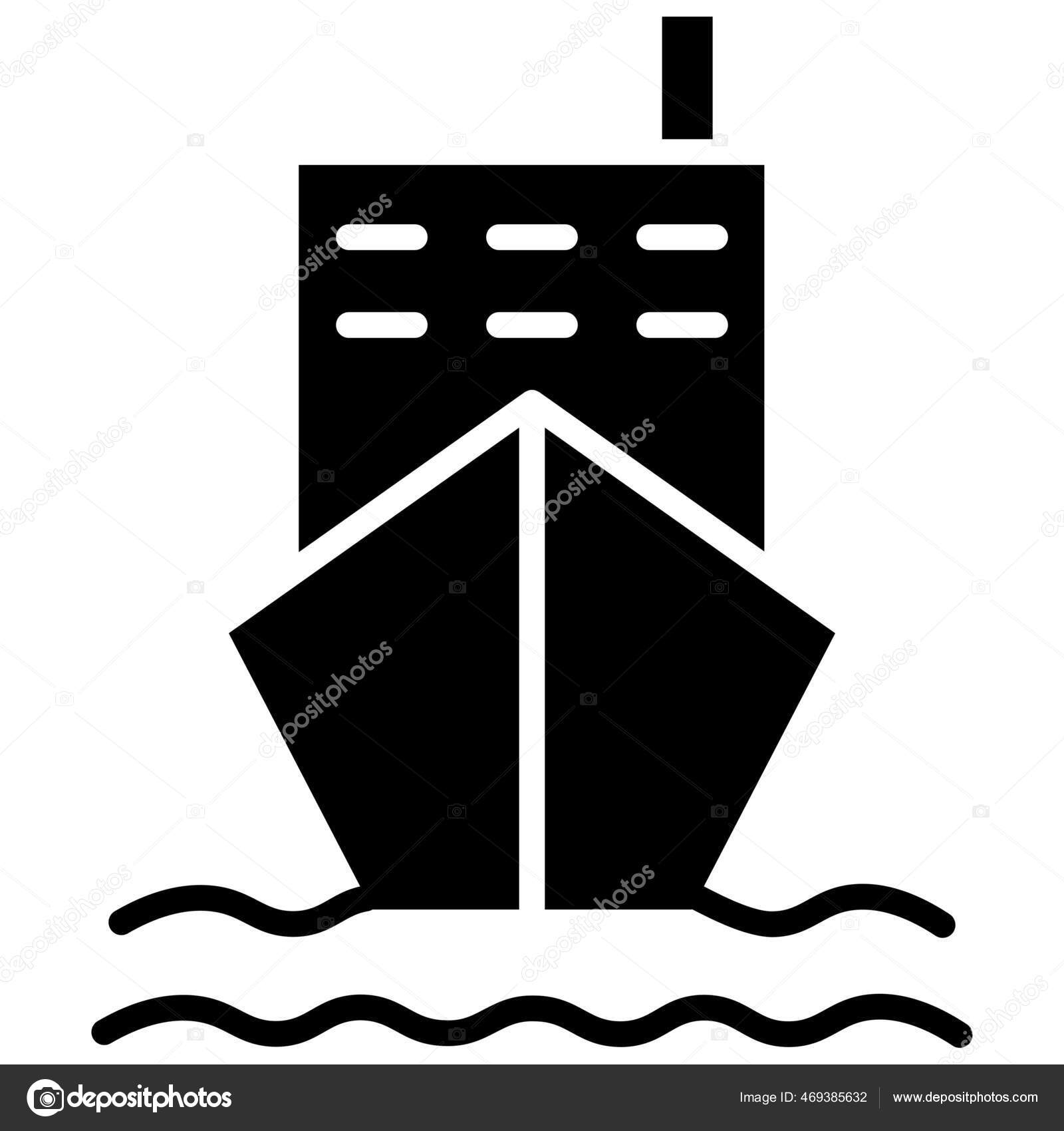 Buque Carga Buque Carga Contenedor Icono Del Buque Estilo Sólido Vector ...