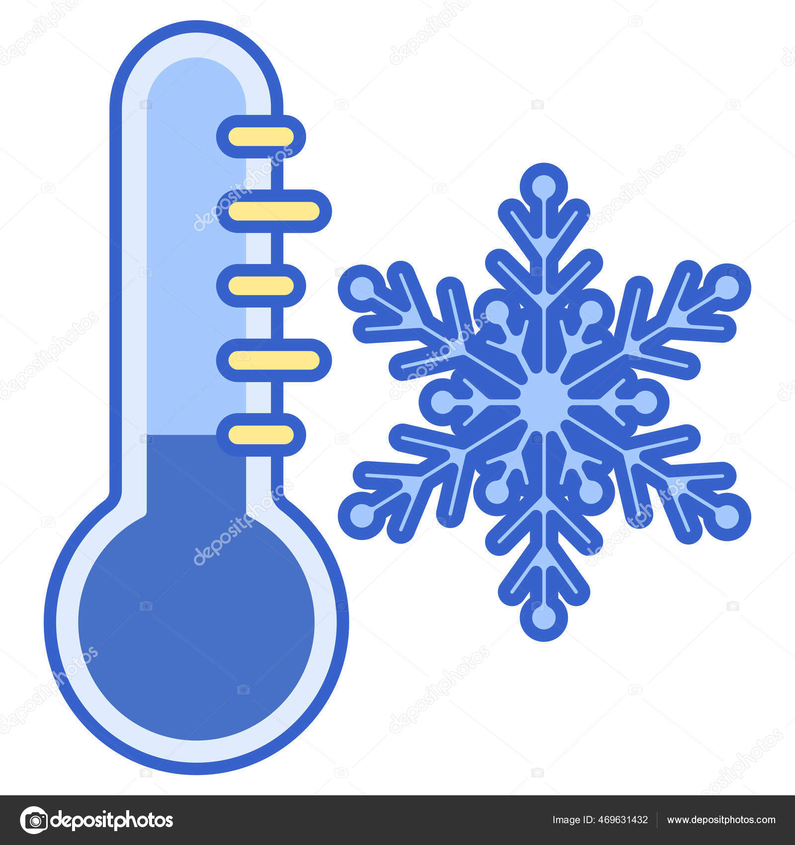 Cold Freezing Temperature Icon Filled Outline Style Stock Vector Image ...
