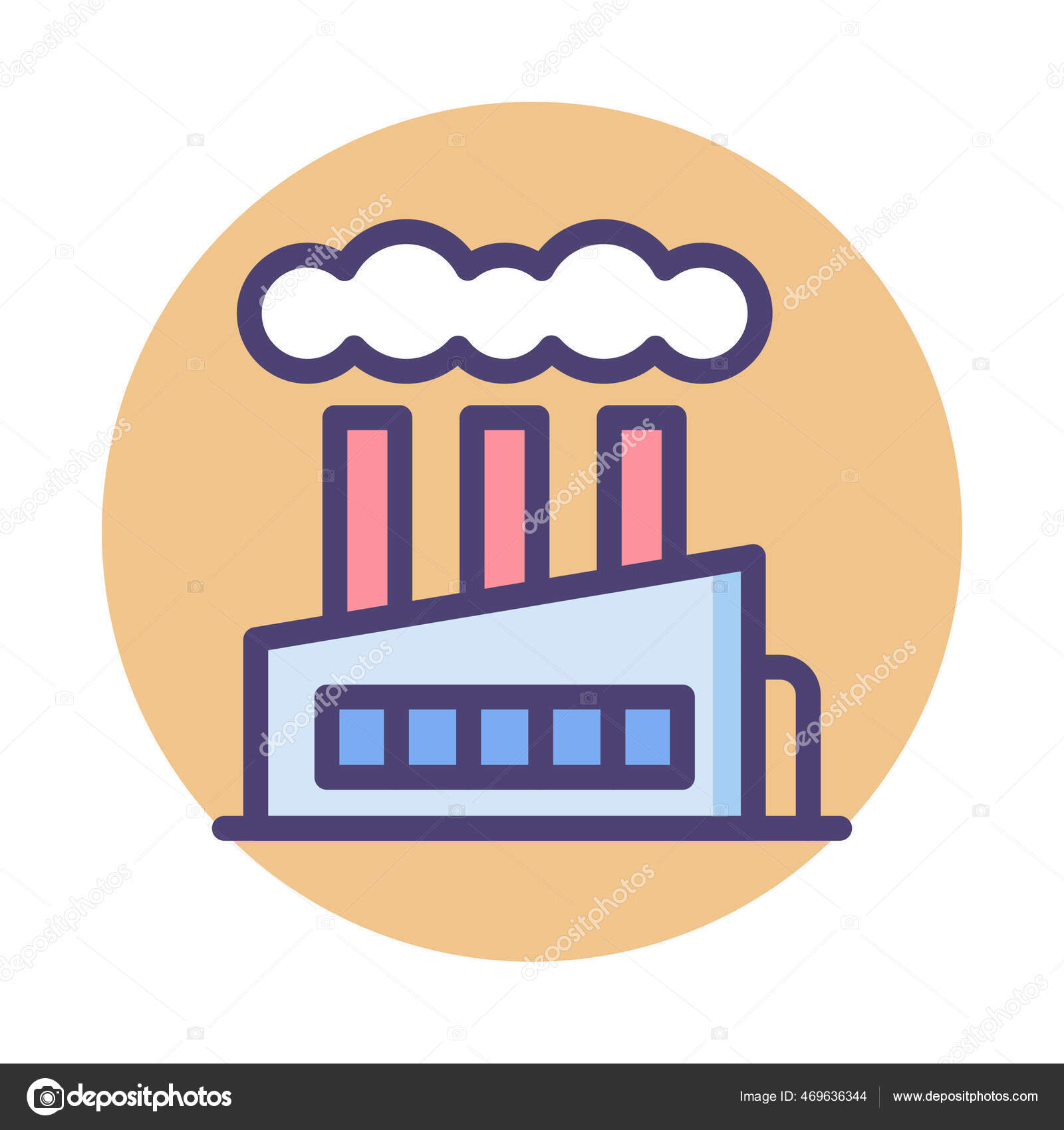 Air Pollution Environmental Pollution Factory Icon Filled Outline Style ...