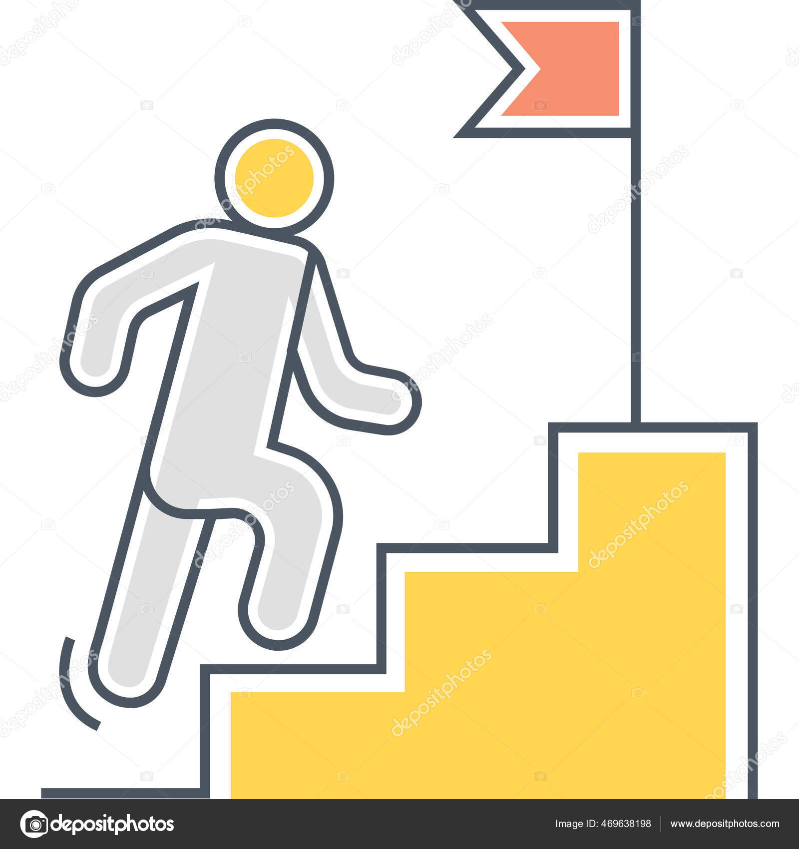 Success Achievement Checkpoint Icon Filled Outline Style Stock Vector ...